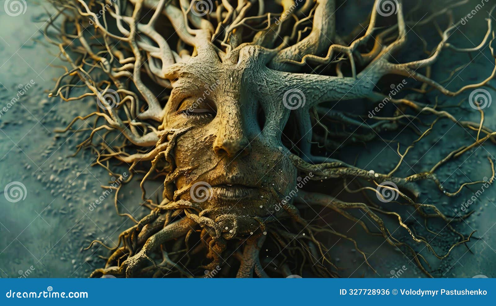 A Man with Roots on His Face Stock Photo - Image of head, echinoderm ...