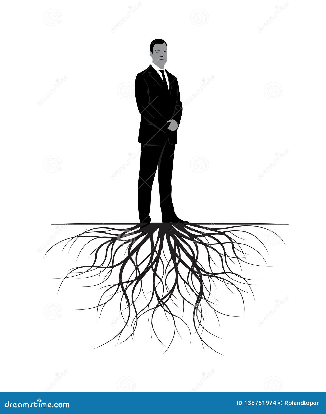 Man with Roots. Vector Illustration Stock Vector - Illustration of ...