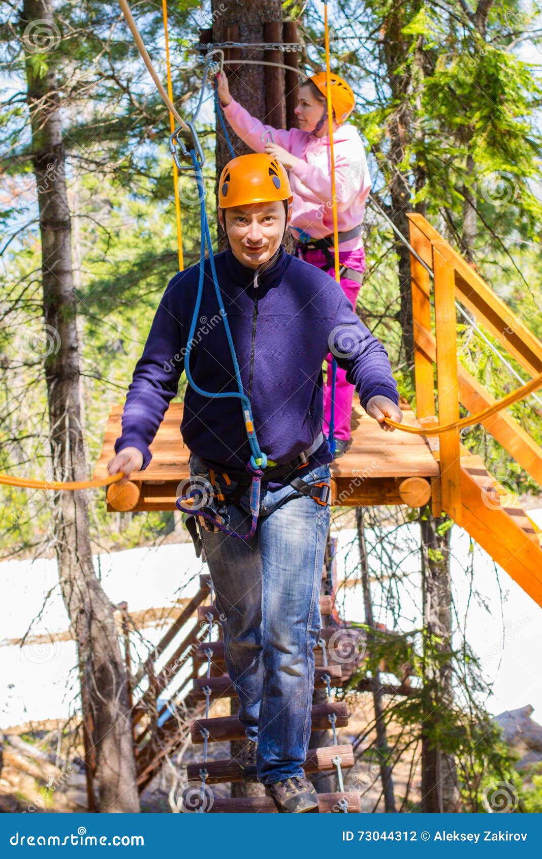 A man in a ropes course stock photo. Image of activity - 73044312