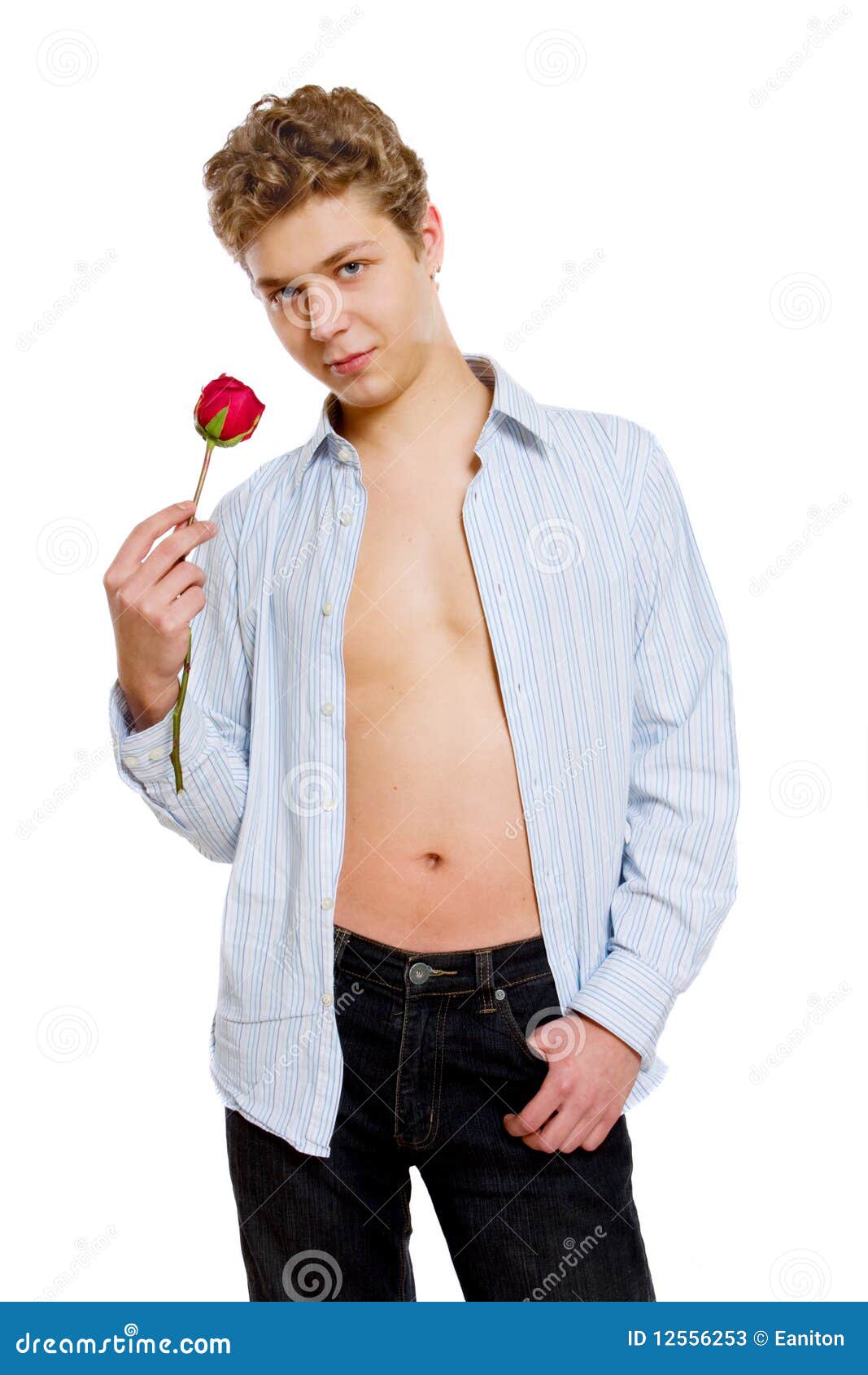 Man with rose stock image. Image of love, flower, handsome - 12556253