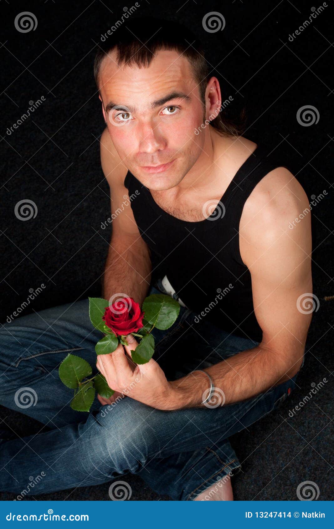 Man with rose stock photo. Image of male, adult, heterosexual - 13247414