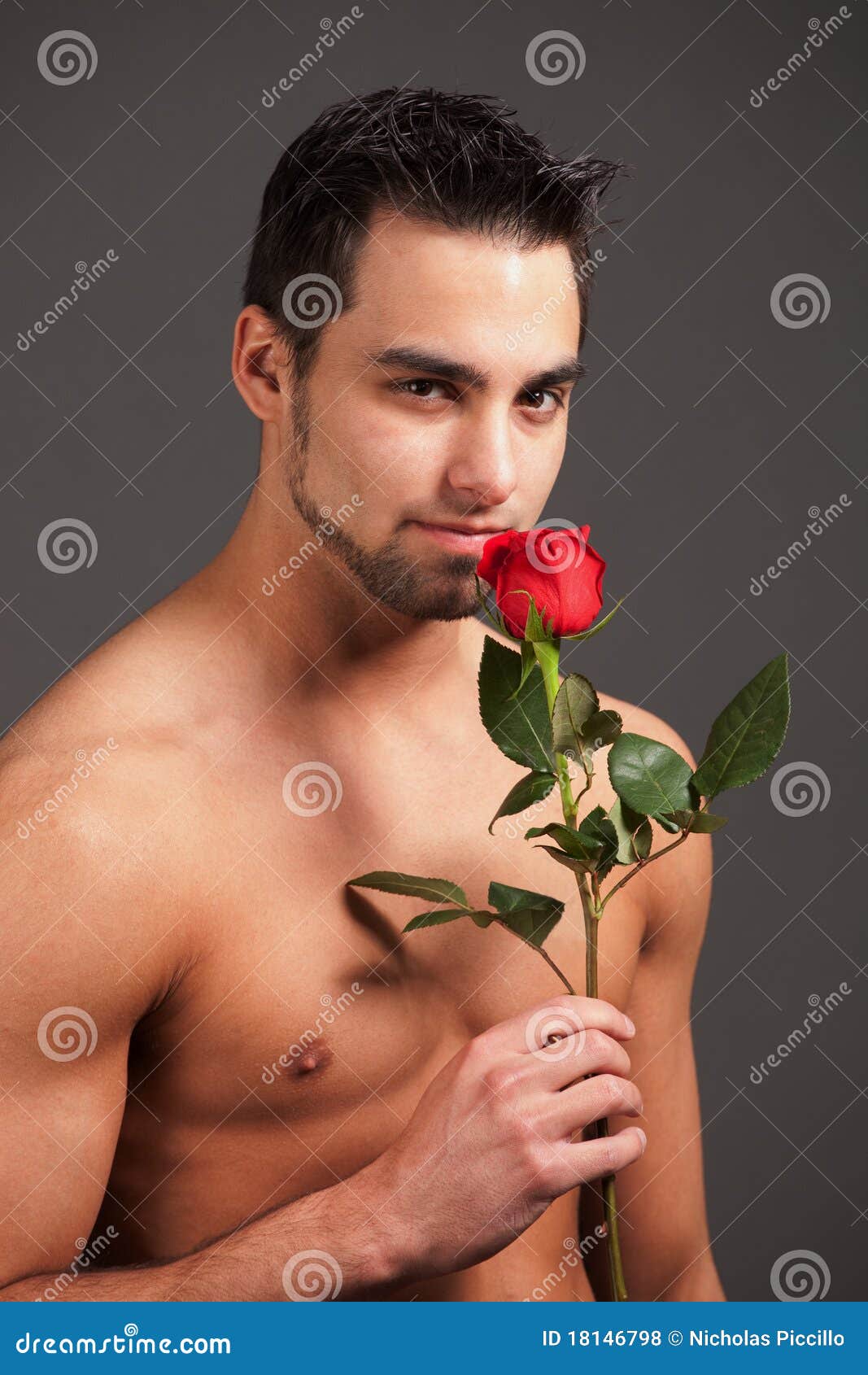Man with Rose stock photo. Image of flower, valentines - 18146798