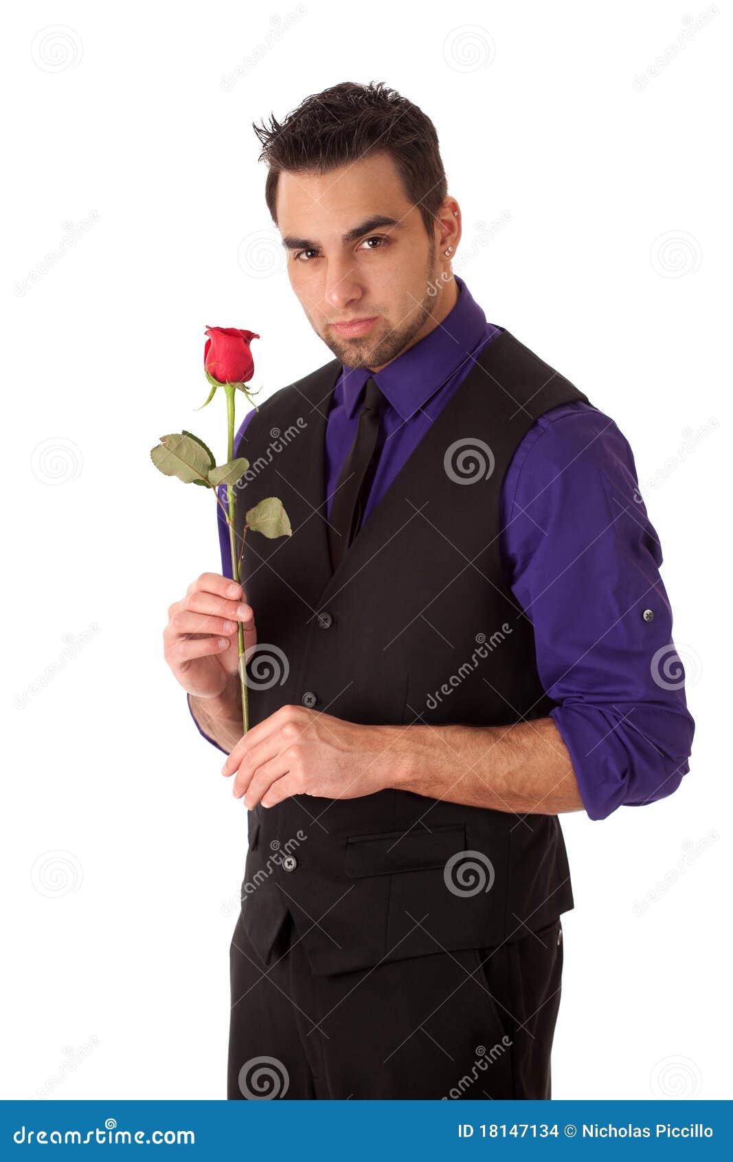 Man with Rose stock photo. Image of adult, date, male - 18147134
