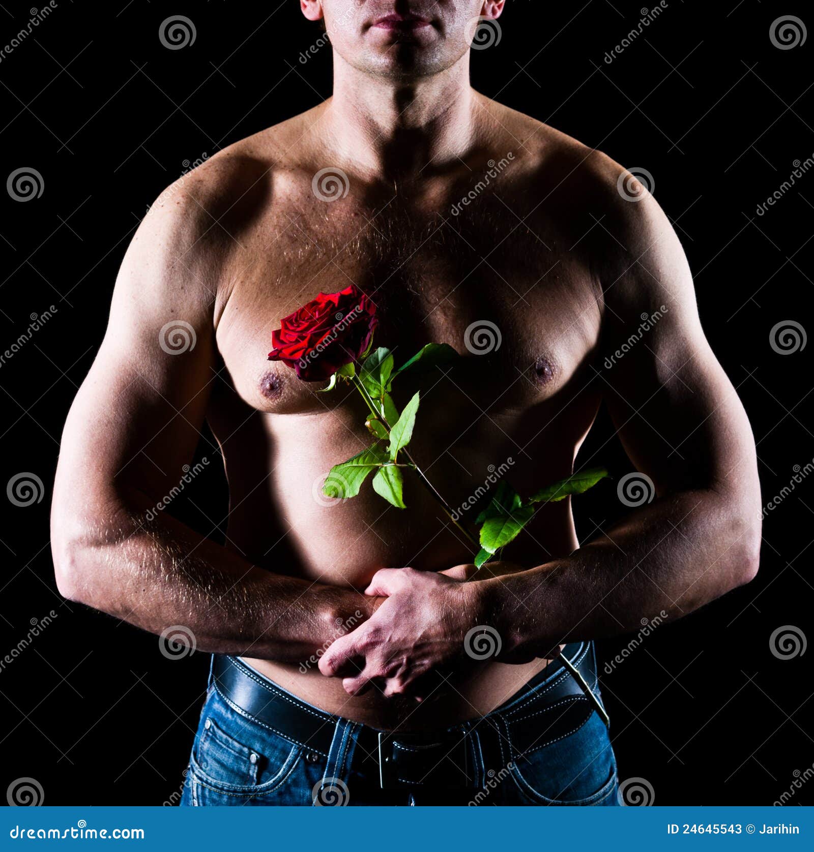 Man and rose stock image. Image of beauty, muscle, healthy - 24645543