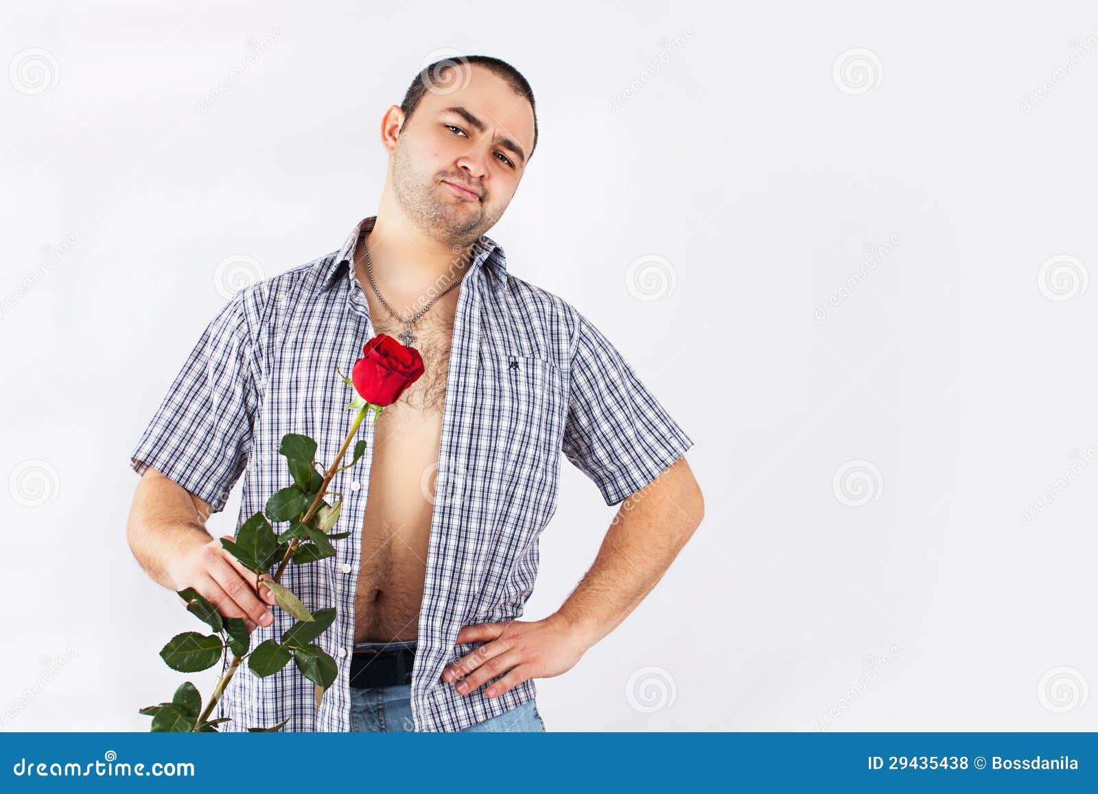 Man with rose stock photo. Image of flirt, rose, couple - 29435438