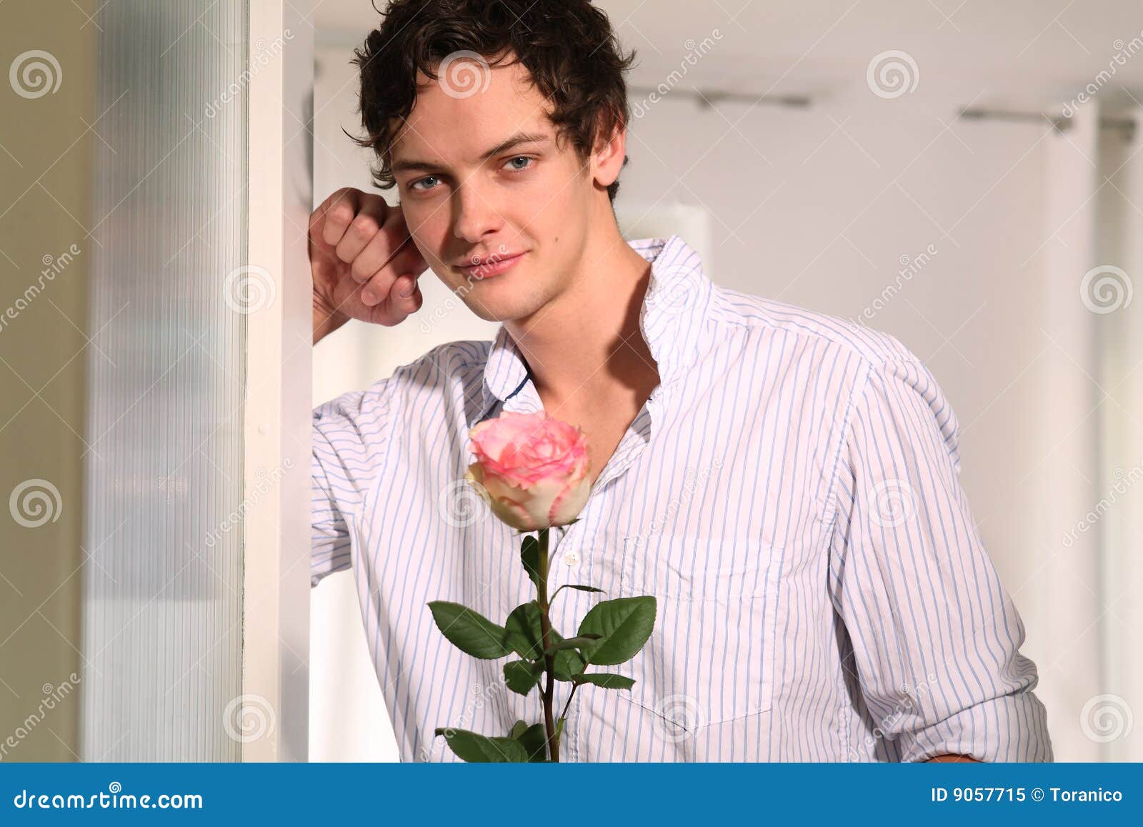 Man with Rose stock image. Image of seriously, nicely - 9057715