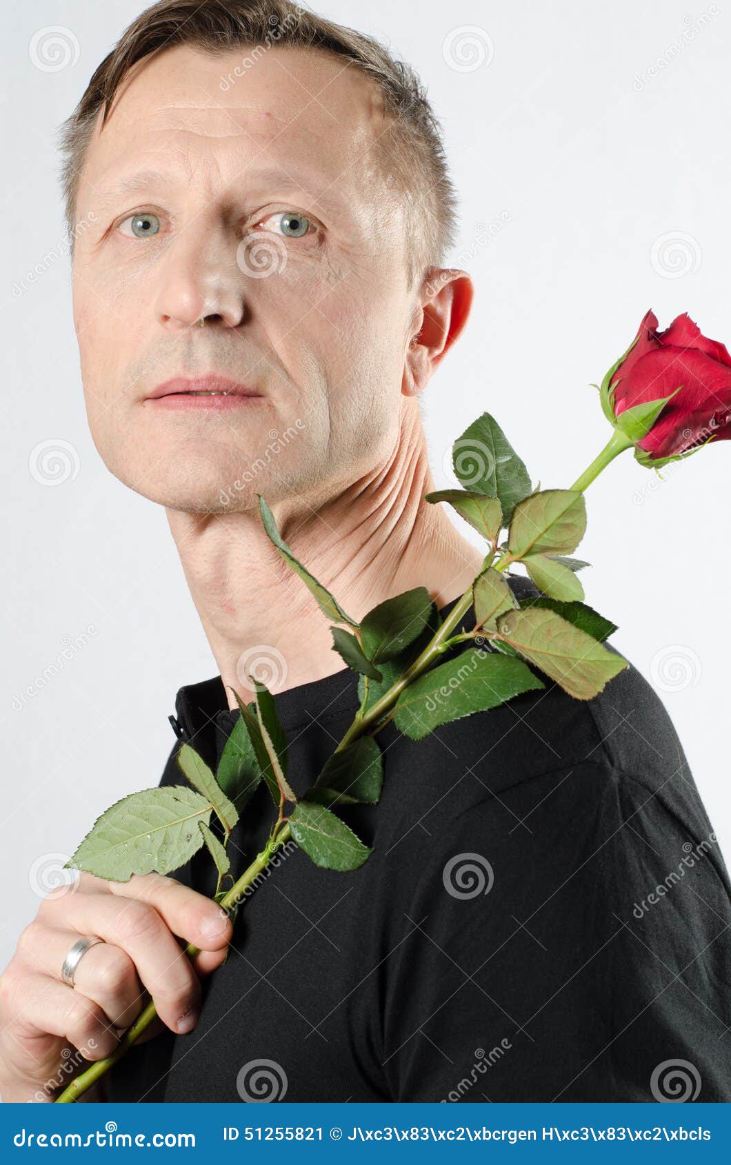 Man with rose stock image. Image of relationship, face - 51255821