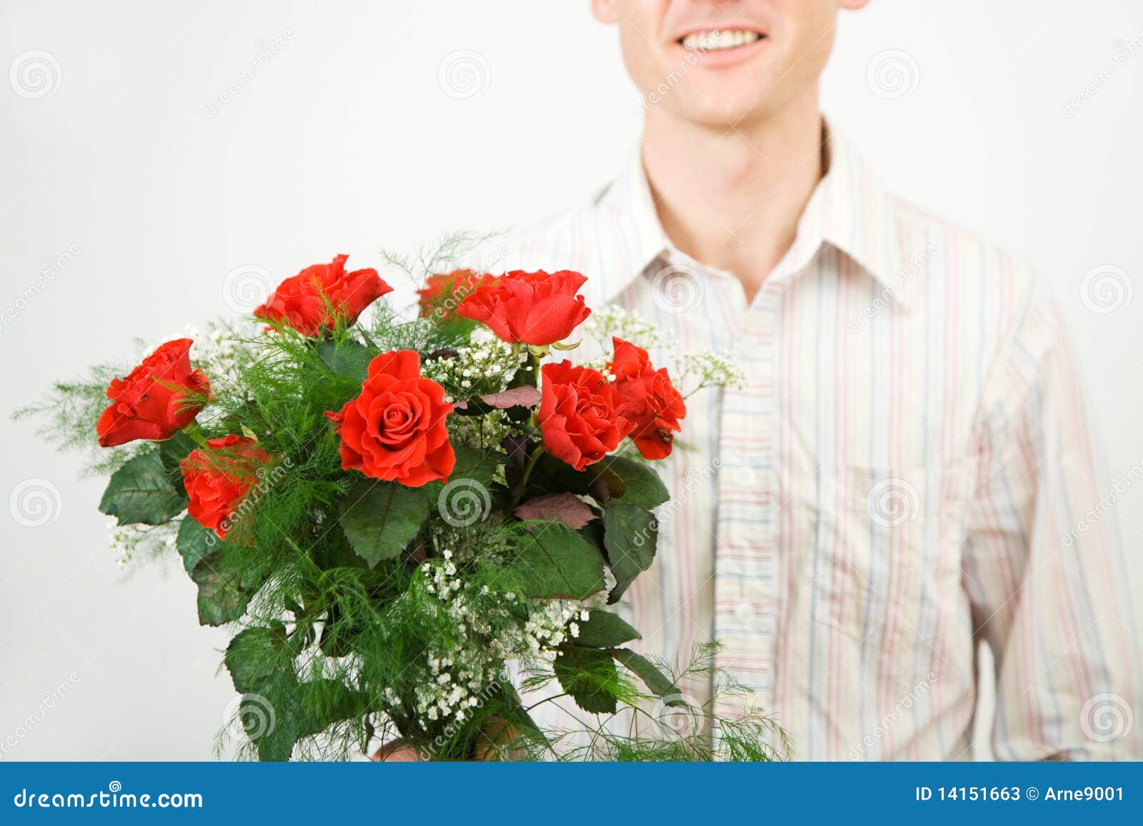 Man with roses stock image. Image of adult, congratulations - 14151663