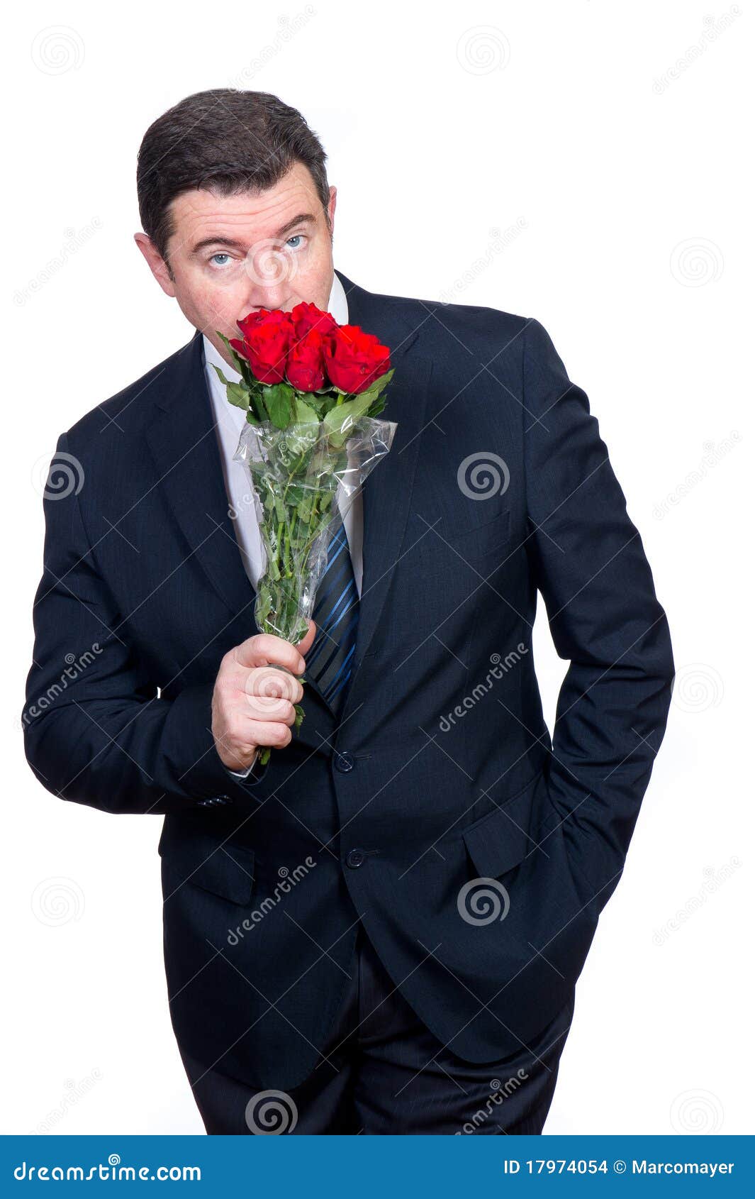 Man with roses stock photo. Image of anniversary, cute - 17974054