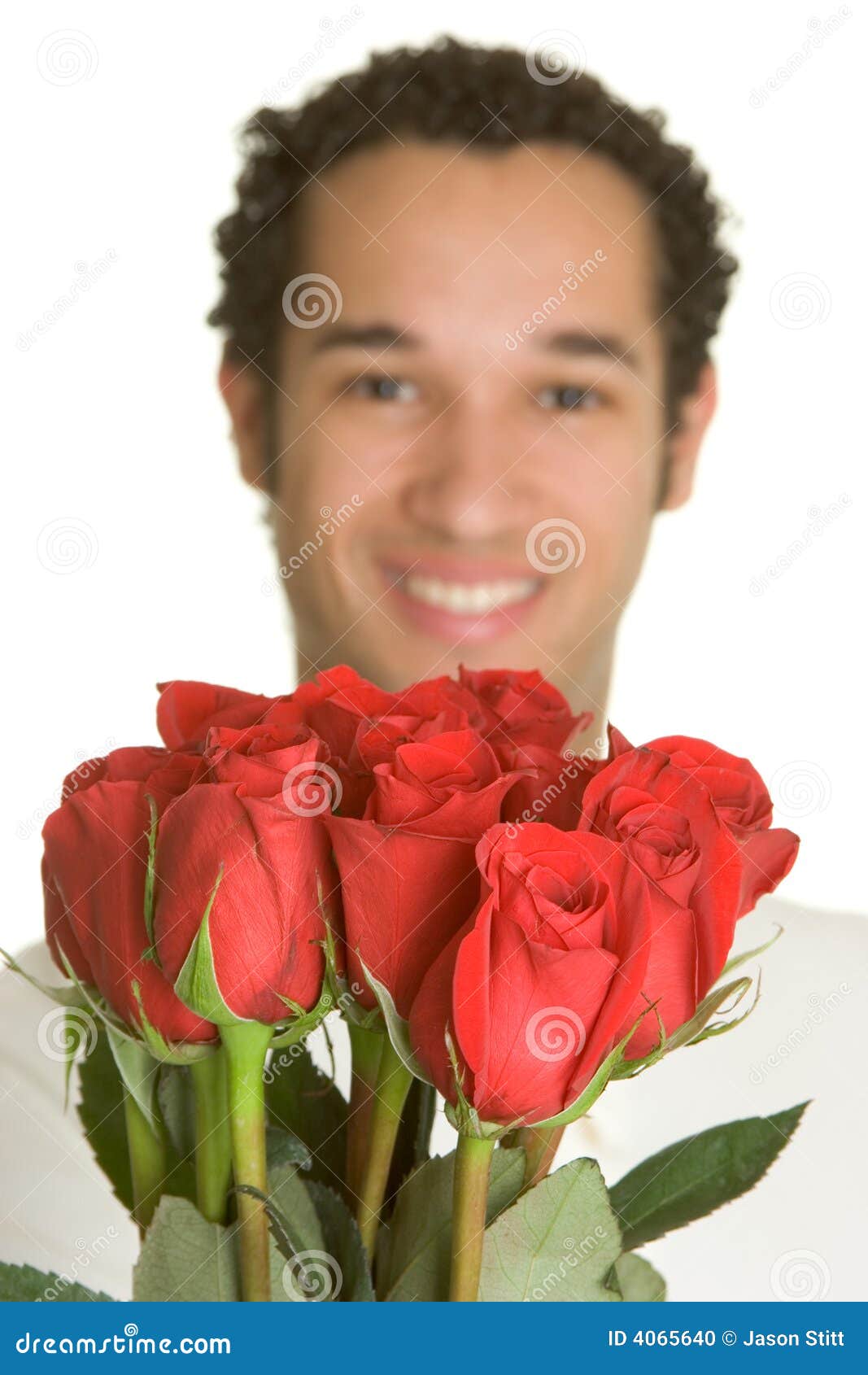 Man with Roses stock photo. Image of happiness, joyful - 4065640