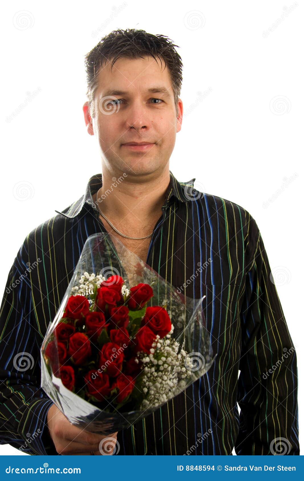 Man with roses stock photo. Image of leafs, adult, nature - 8848594