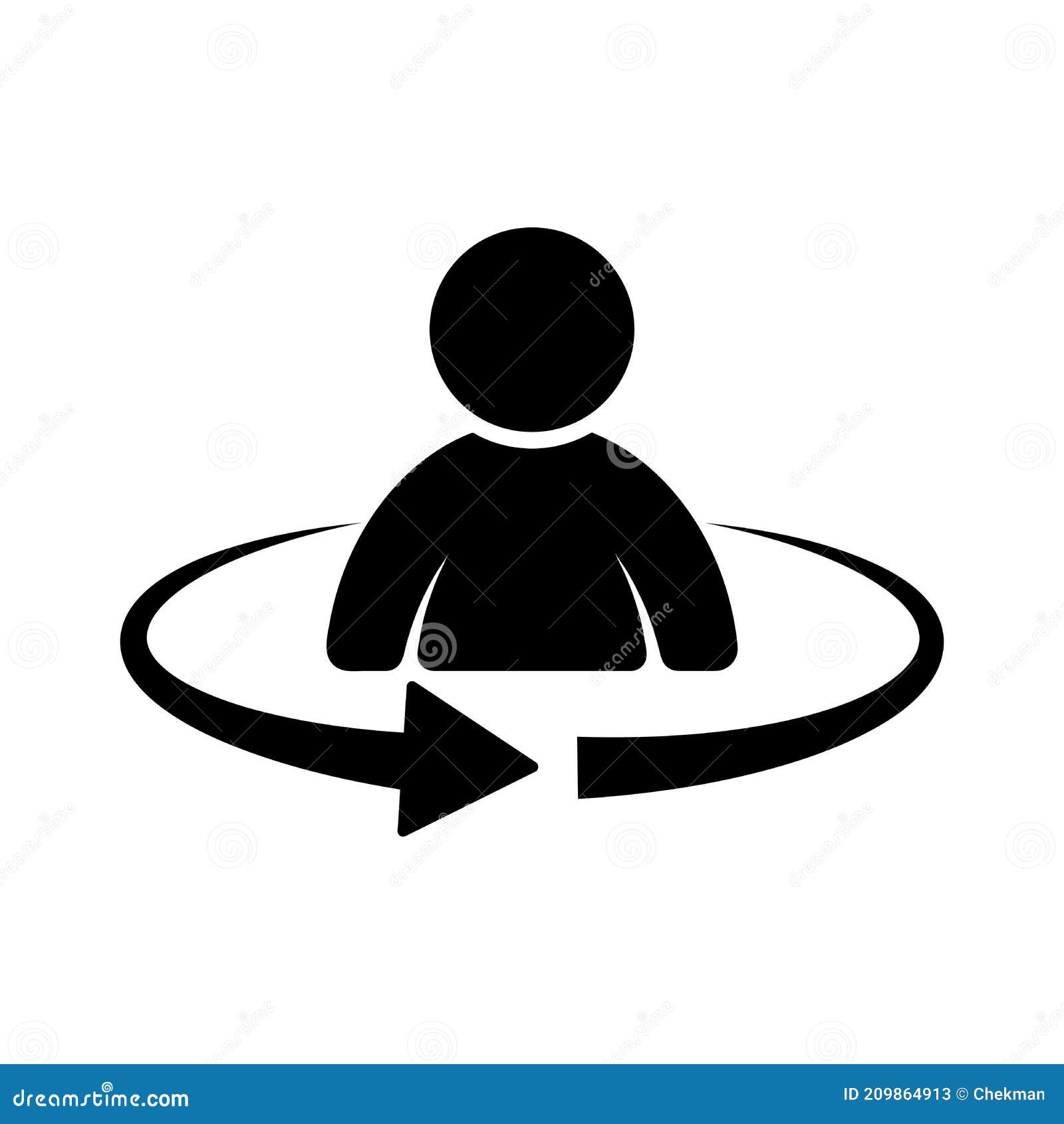 Man Rotation Icon. 360 Degree Rotation. Vector Location Symbol Stock ...