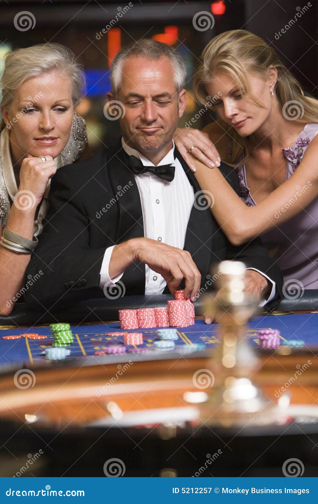 Man at Roulette Table with Beautiful Women Stock Image - Image of luck ...