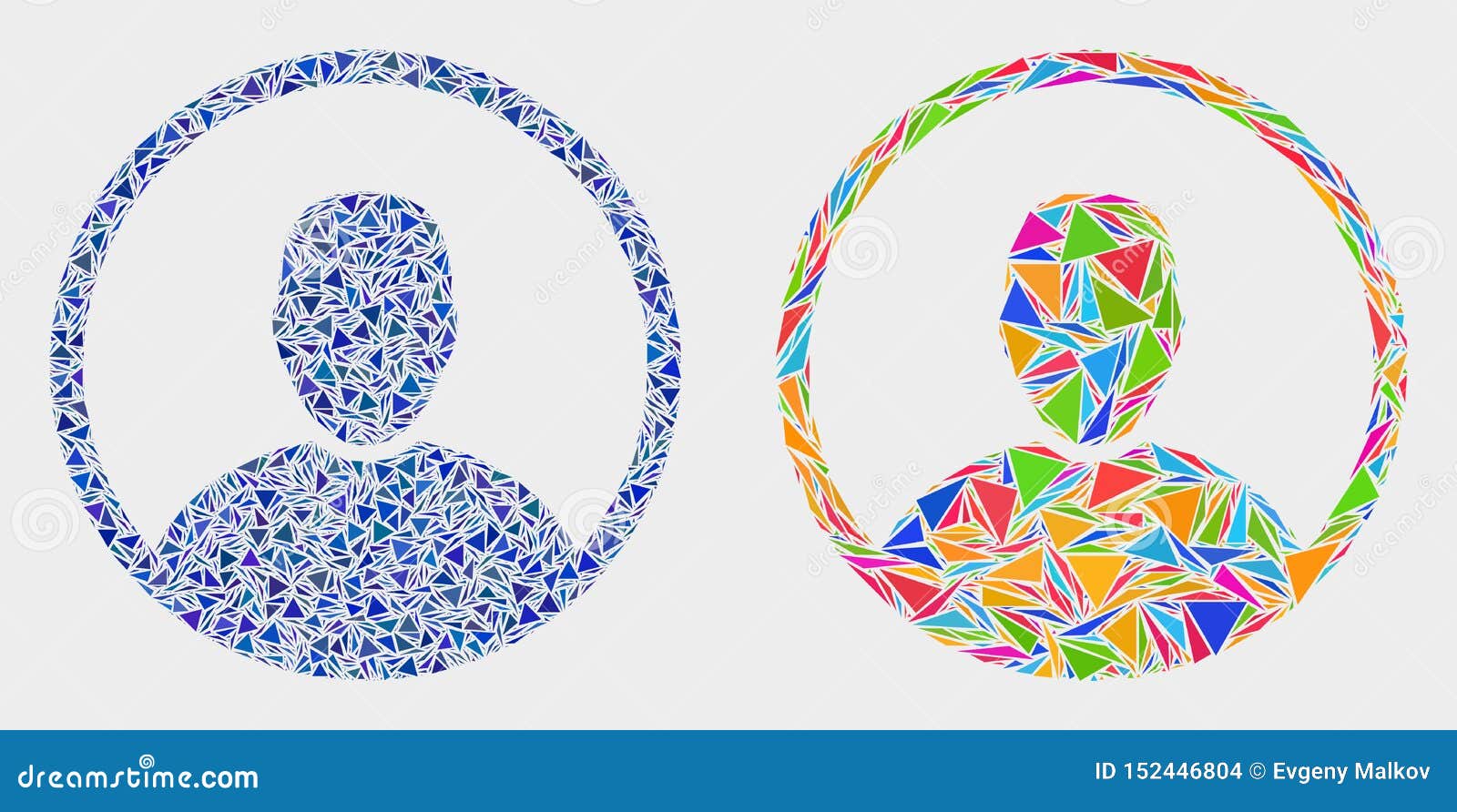 Vector Man Rounded Portrait Mosaic Icon of Triangle Elements Stock ...