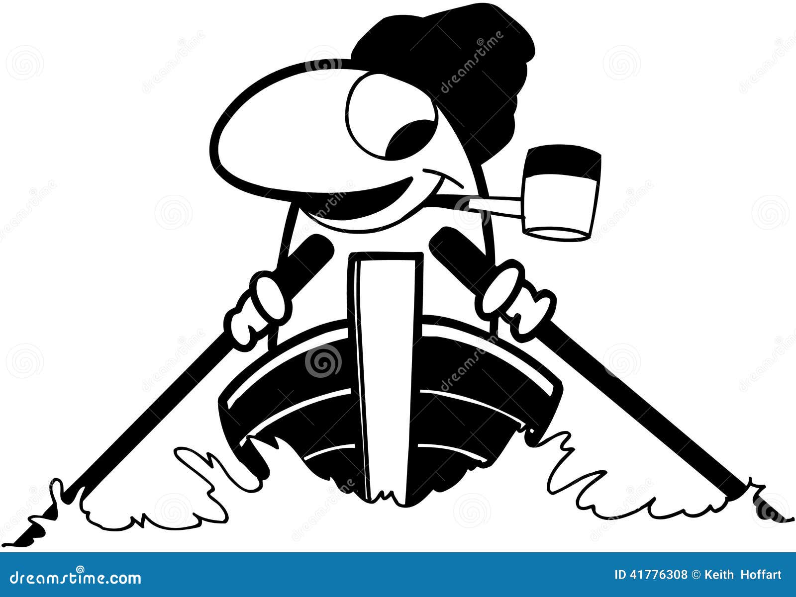 Man Row Boating Cartoon Vector Clipart | CartoonDealer.com #41776308