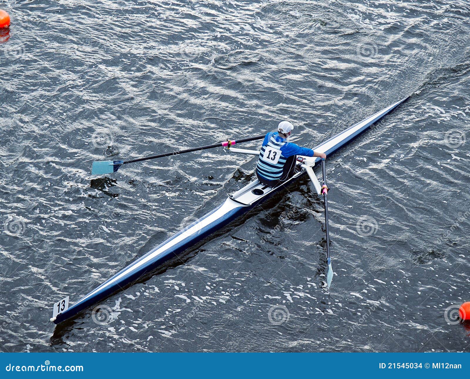 Man Rowing in Boat on Water Stock Photo - Image of event, harmony: 21545034