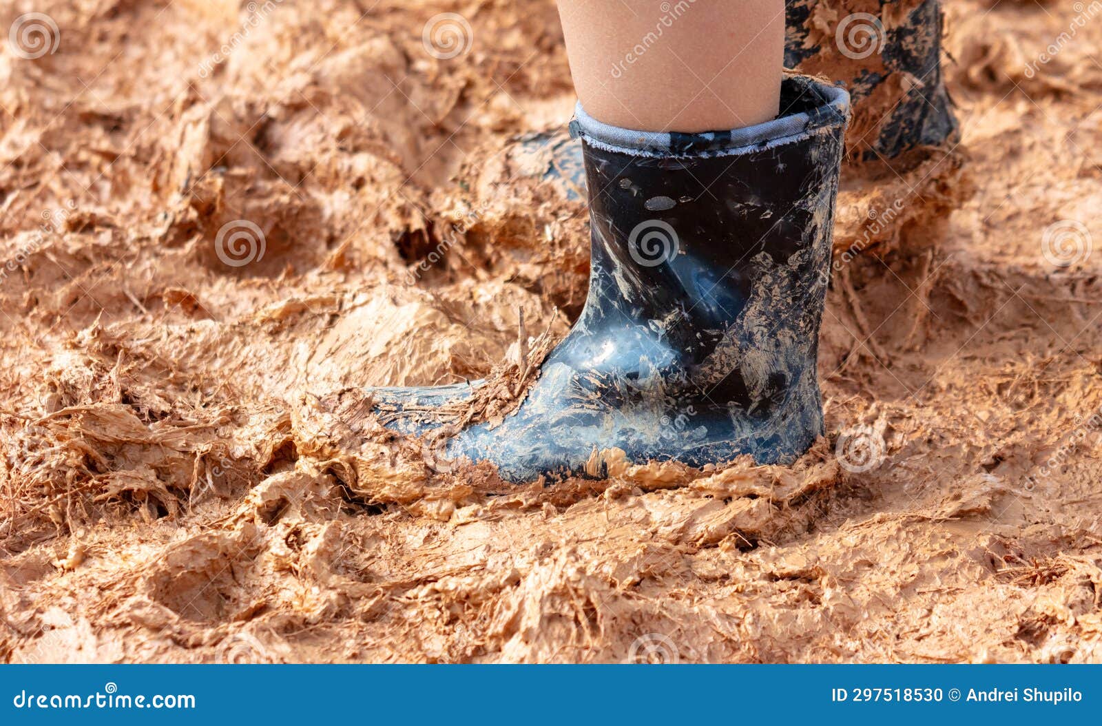 A Man in Rubber Boots Walks on Clay Stock Photo - Image of travel ...