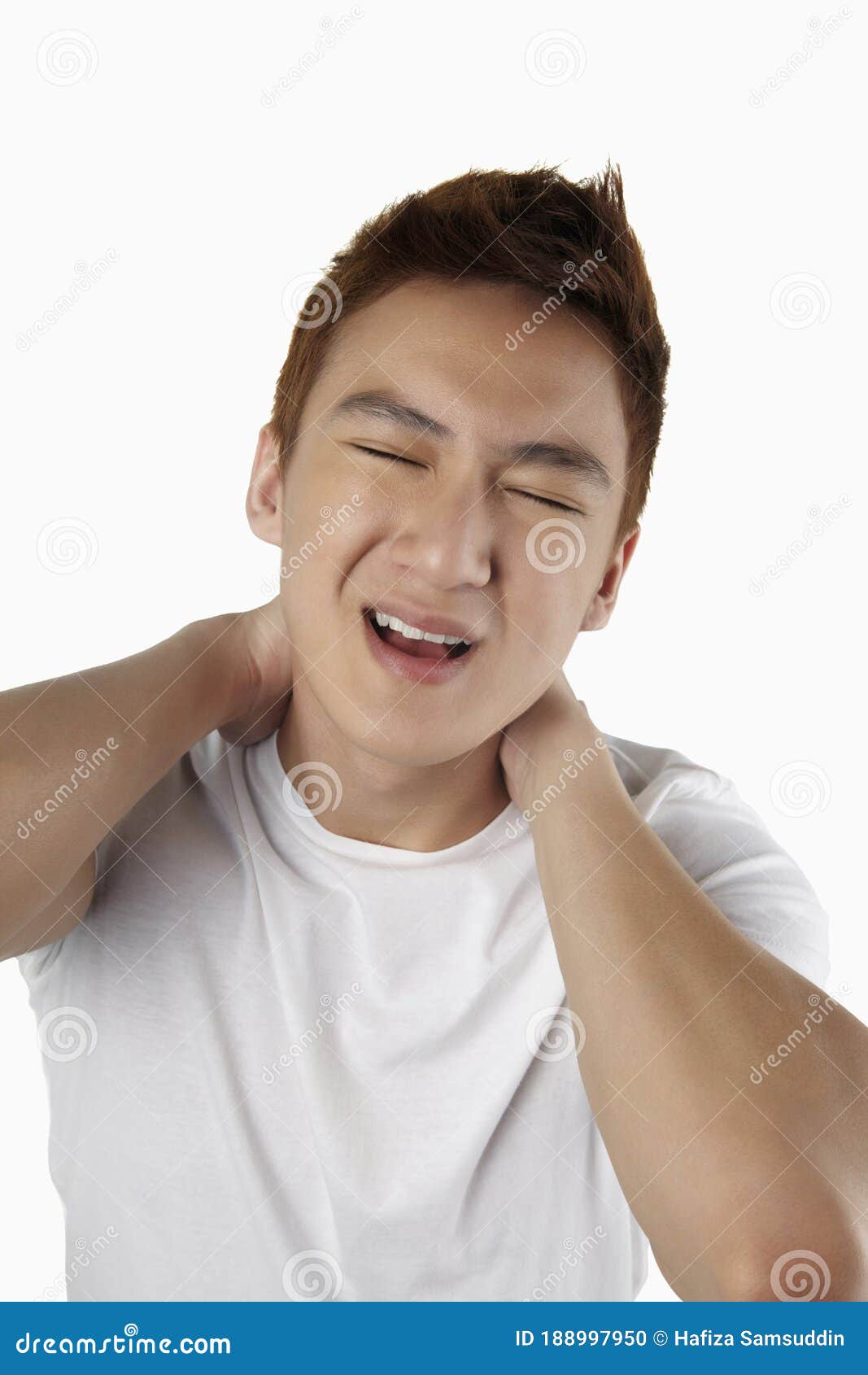 Man Rubbing Sore Neck. Conceptual Image Stock Photo - Image of front ...