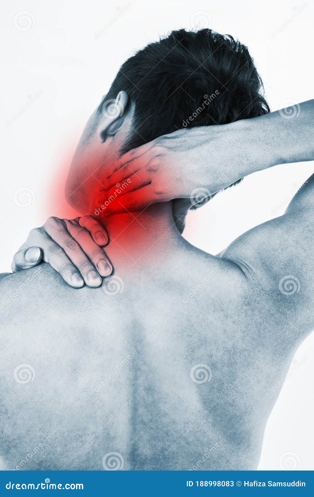 Man Rubbing Sore Neck and Shoulders. Conceptual Image Stock Image ...