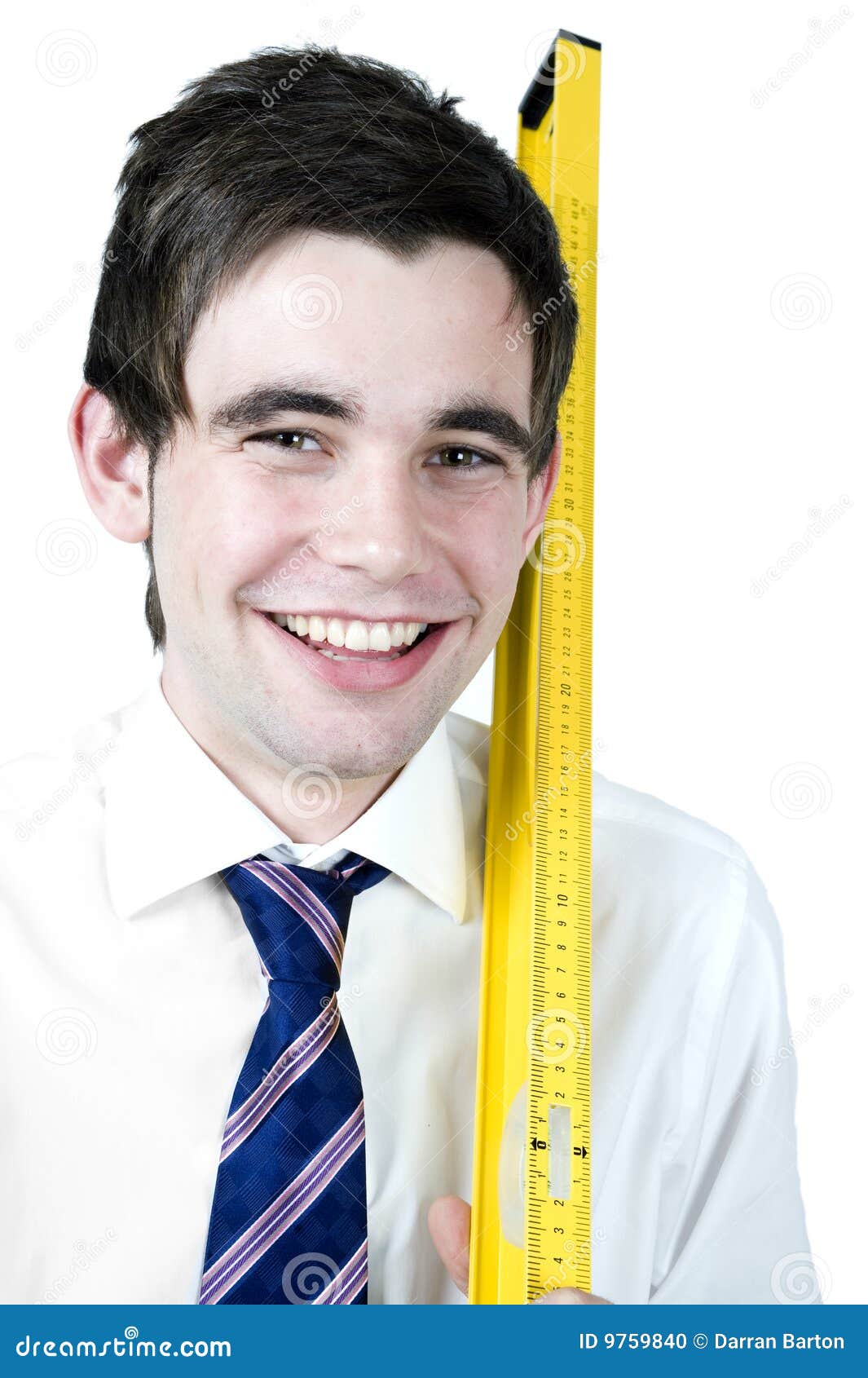 Man with ruler stock photo. Image of beautiful, human - 9759840