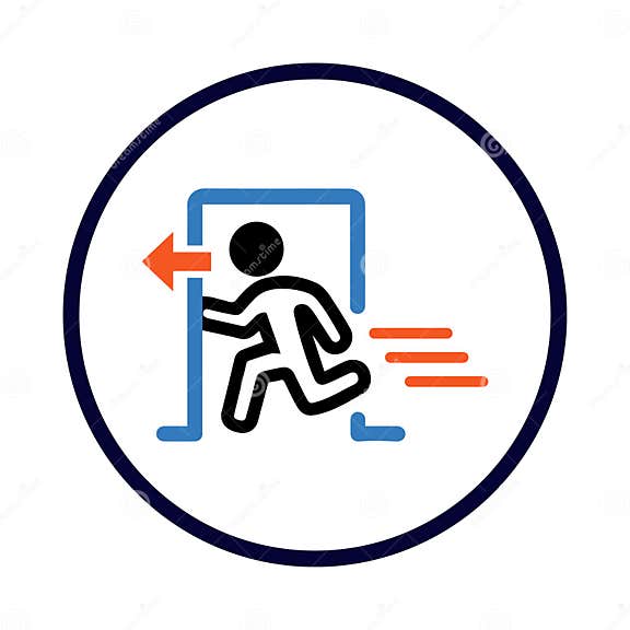 Man, Run, Door, Outdoor, Emergency, Exit, Emergency Outdoor Icon Stock ...