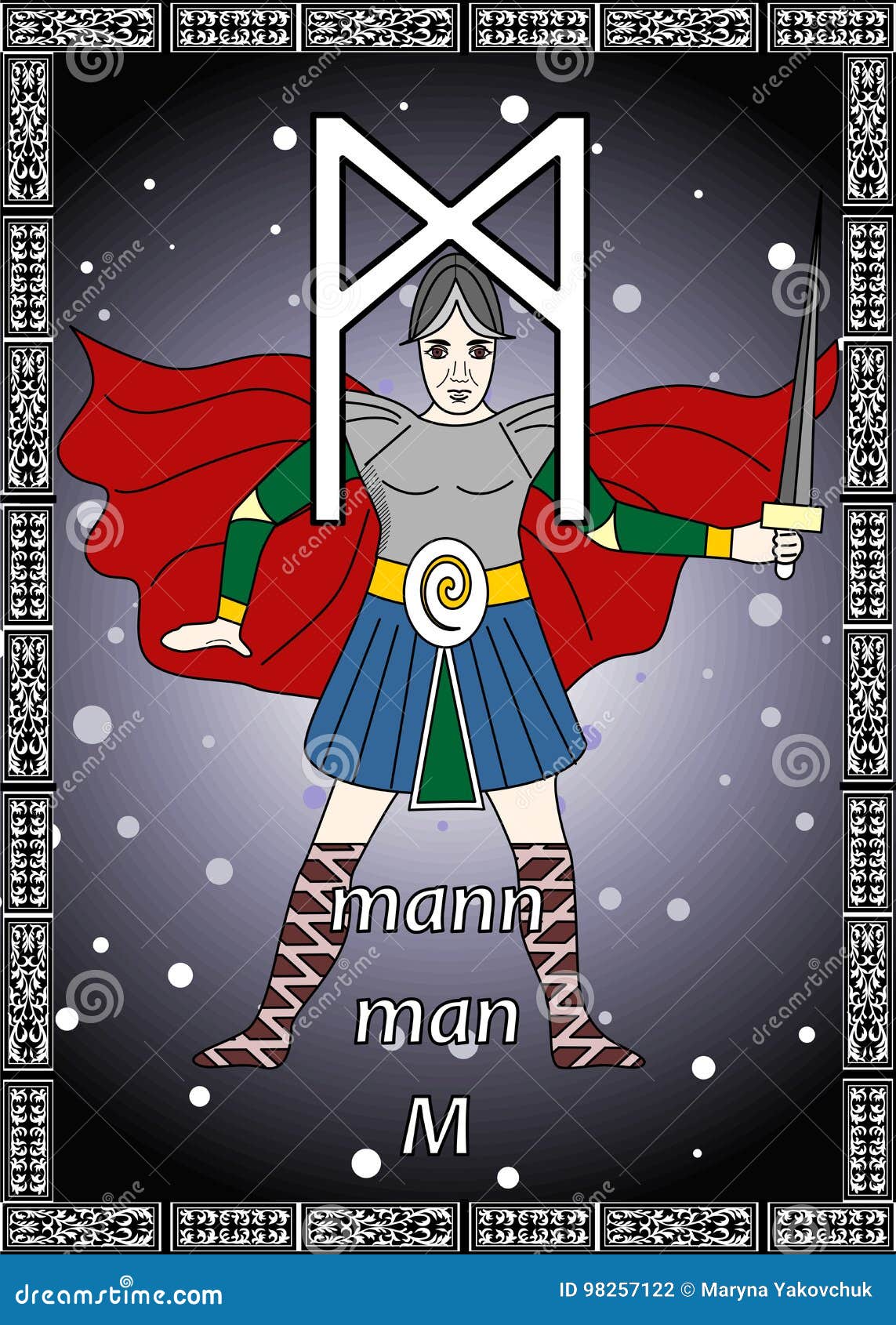 The man rune stock vector. Illustration of deck, telling - 98257122