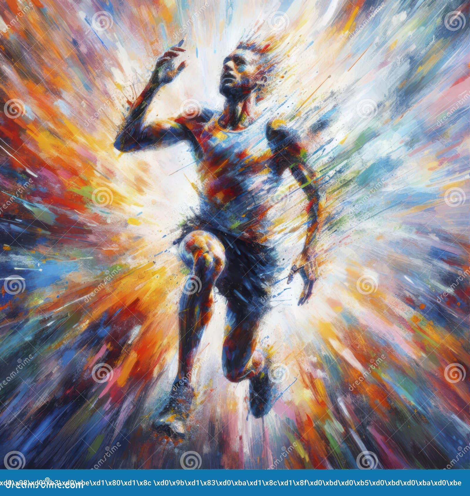 A Man Runner on Abstract Background. Ai Generative Stock Image - Image ...