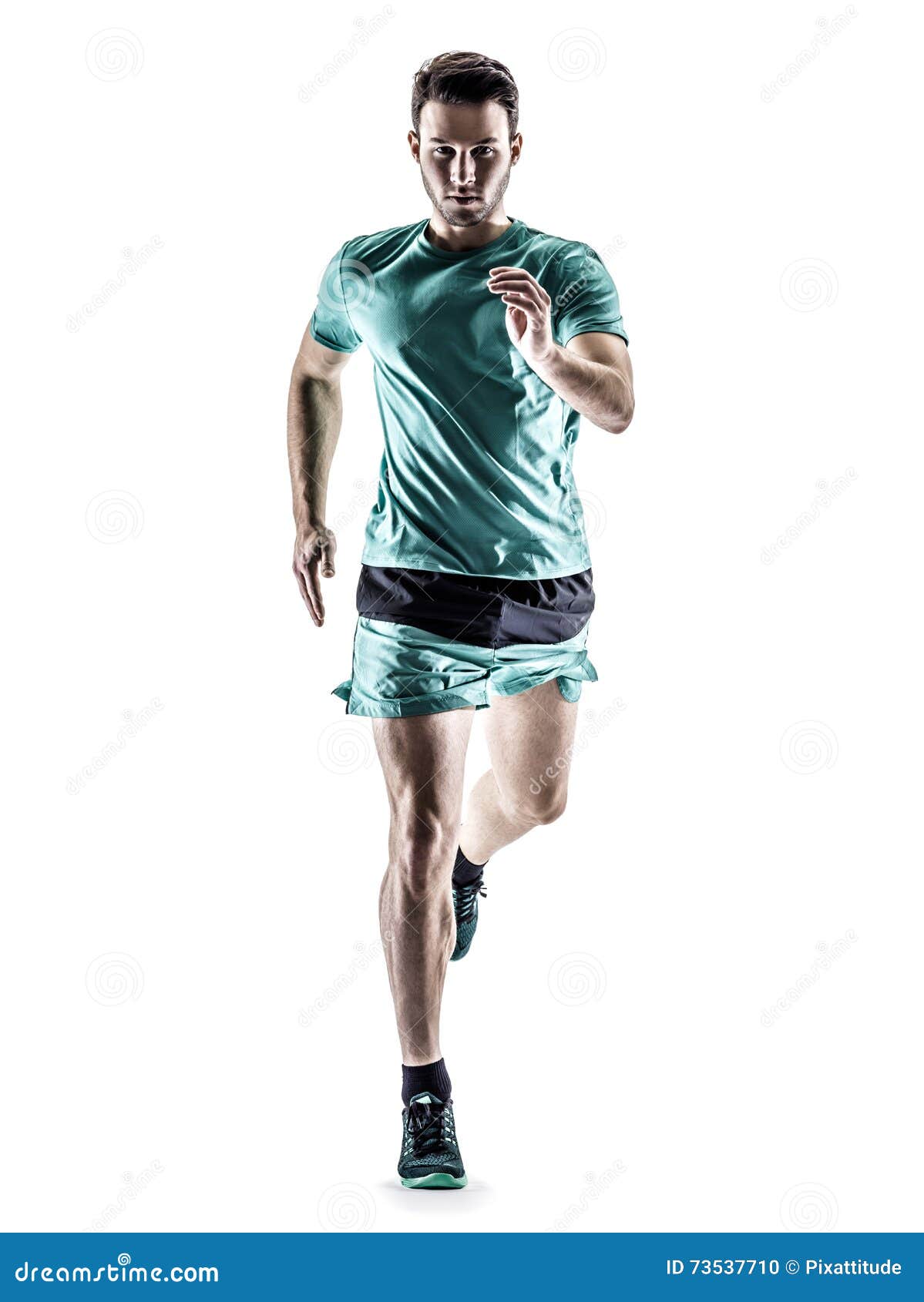 Man Runner Jogger Running Isolated Stock Photo - Image of studio ...