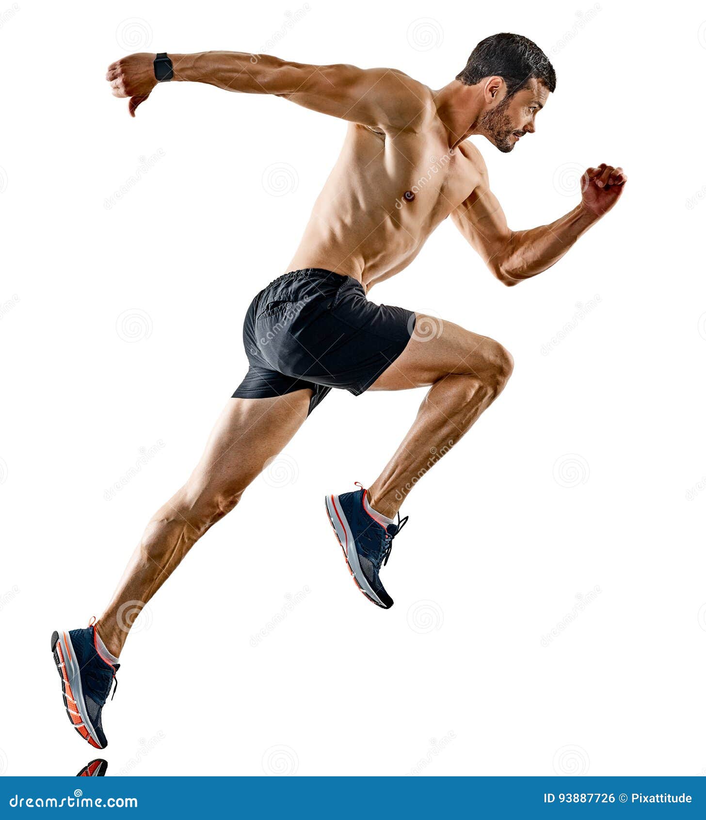 Man Runner Jogger Running Jogging Isolated Shadows Stock Photo - Image ...