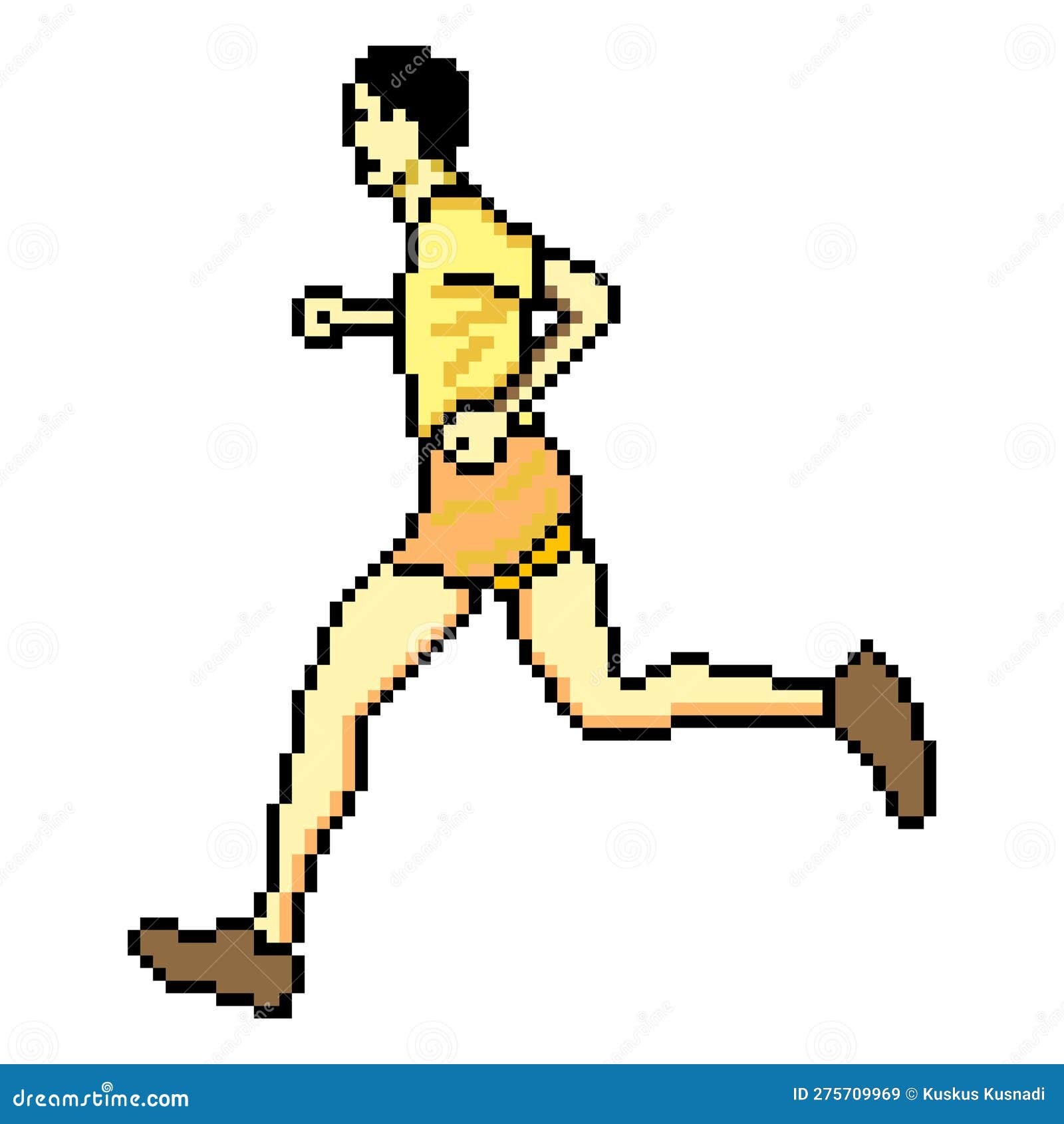 Man Runner Running with Pixel Art Stock Vector - Illustration of ...