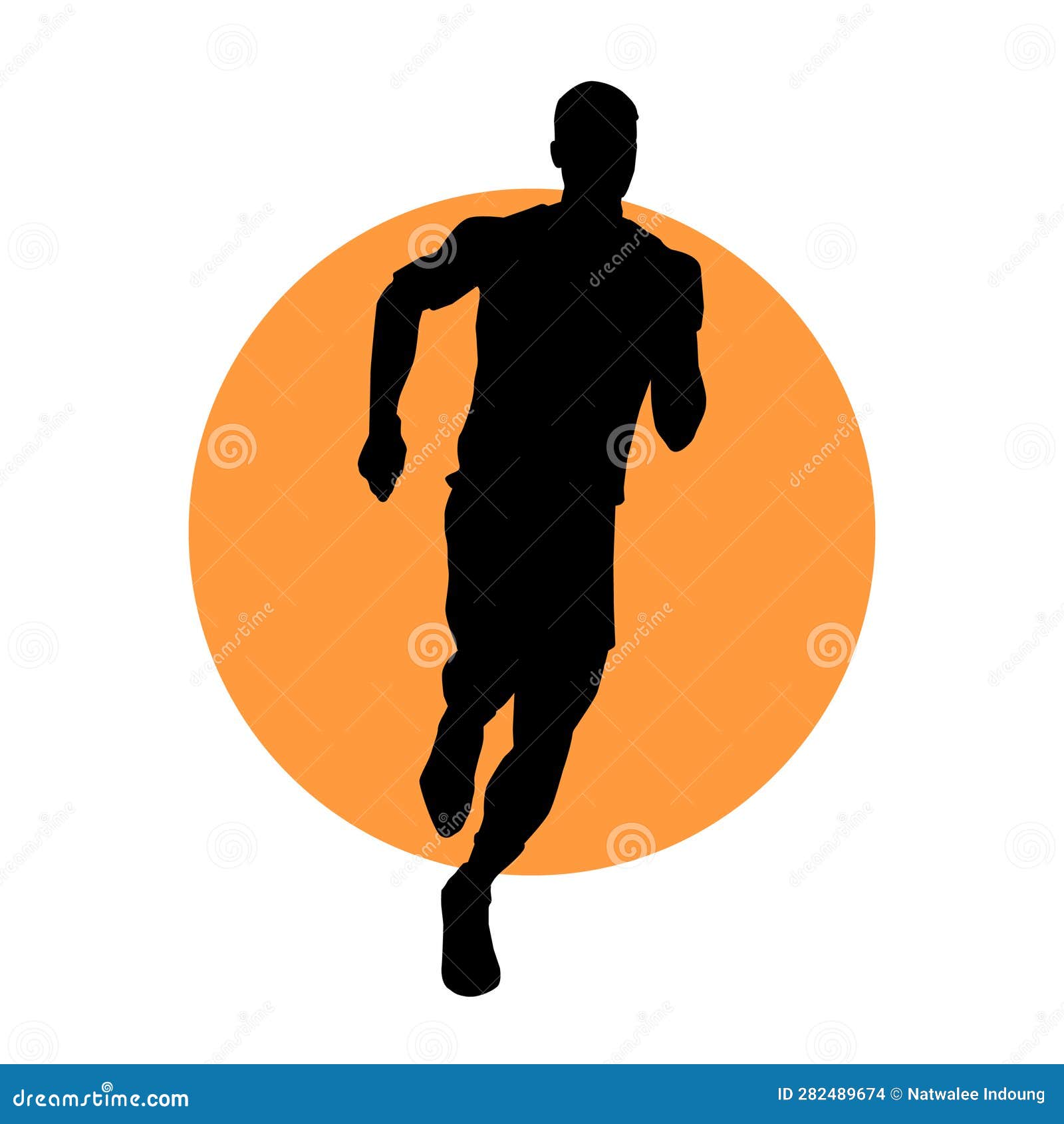 Running Sprinter Man. Flat Vector Illustration Icon, Logo Design ...