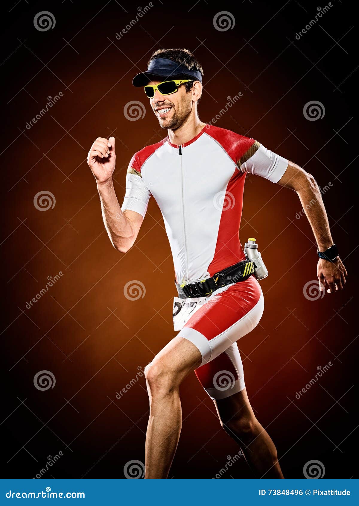 Man Runner Running Triathlon Ironman Stock Photo - Image of competition ...