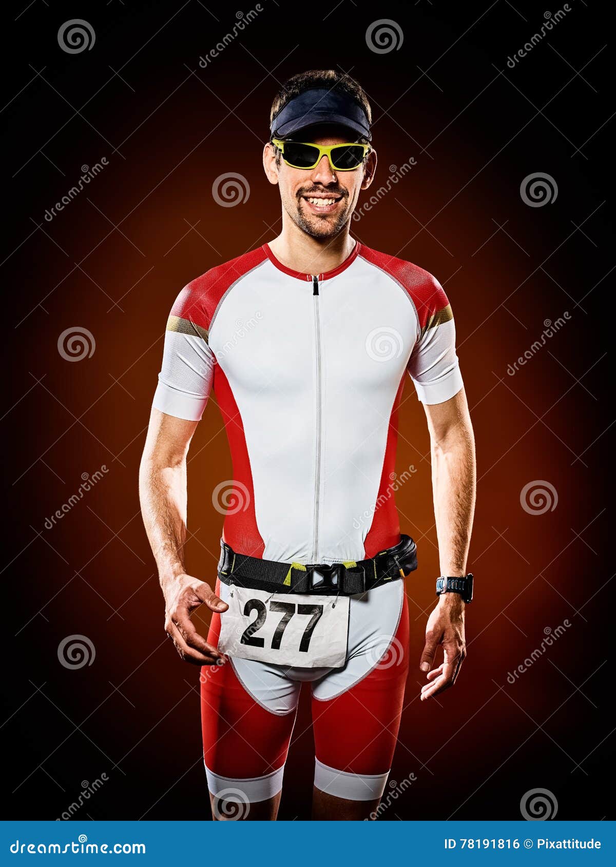 Man Runner Running Triathlon Ironman Stock Photo - Image of running ...
