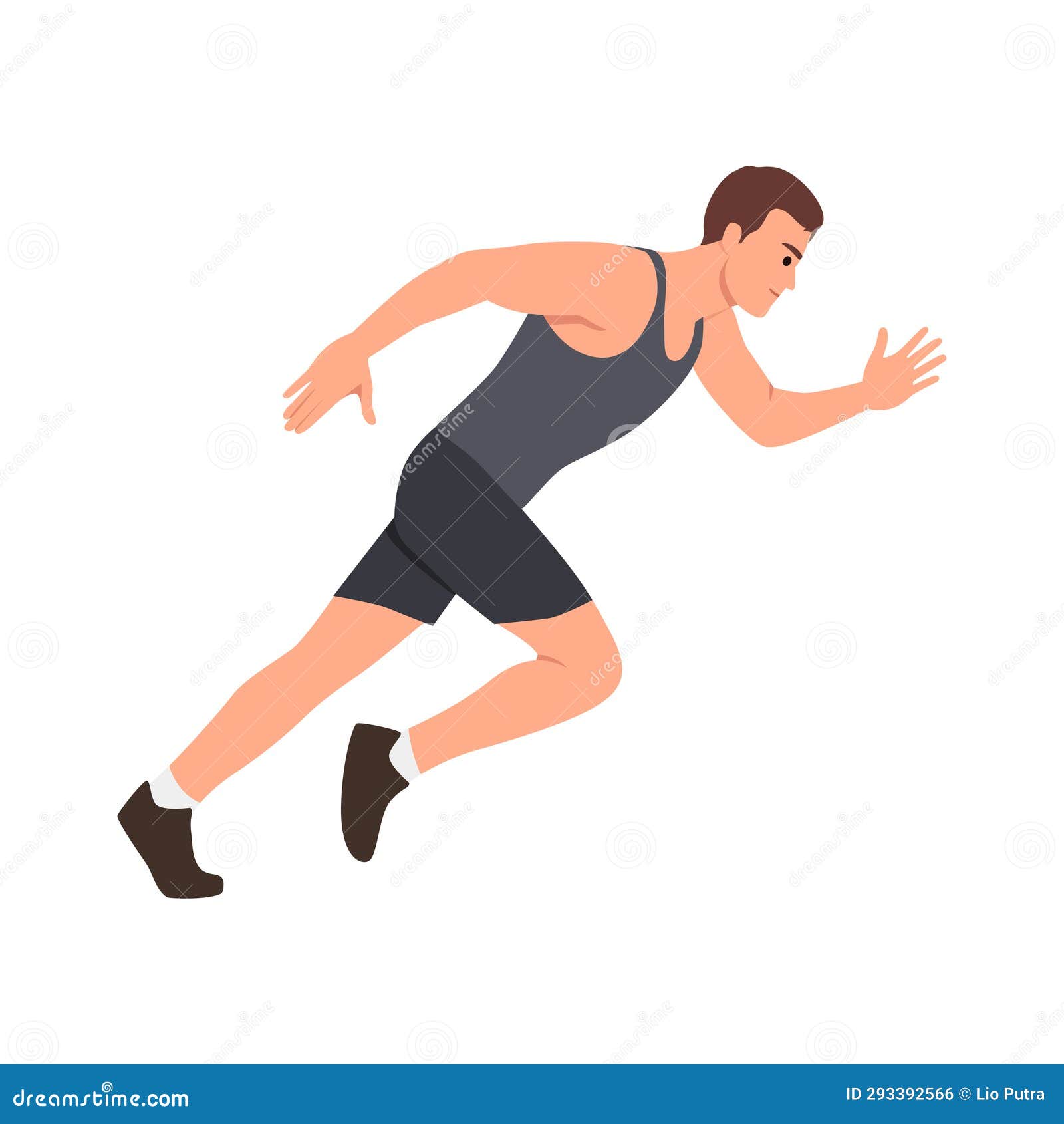 Man Runner Sprinter Explosive Start in Running Stock Illustration ...