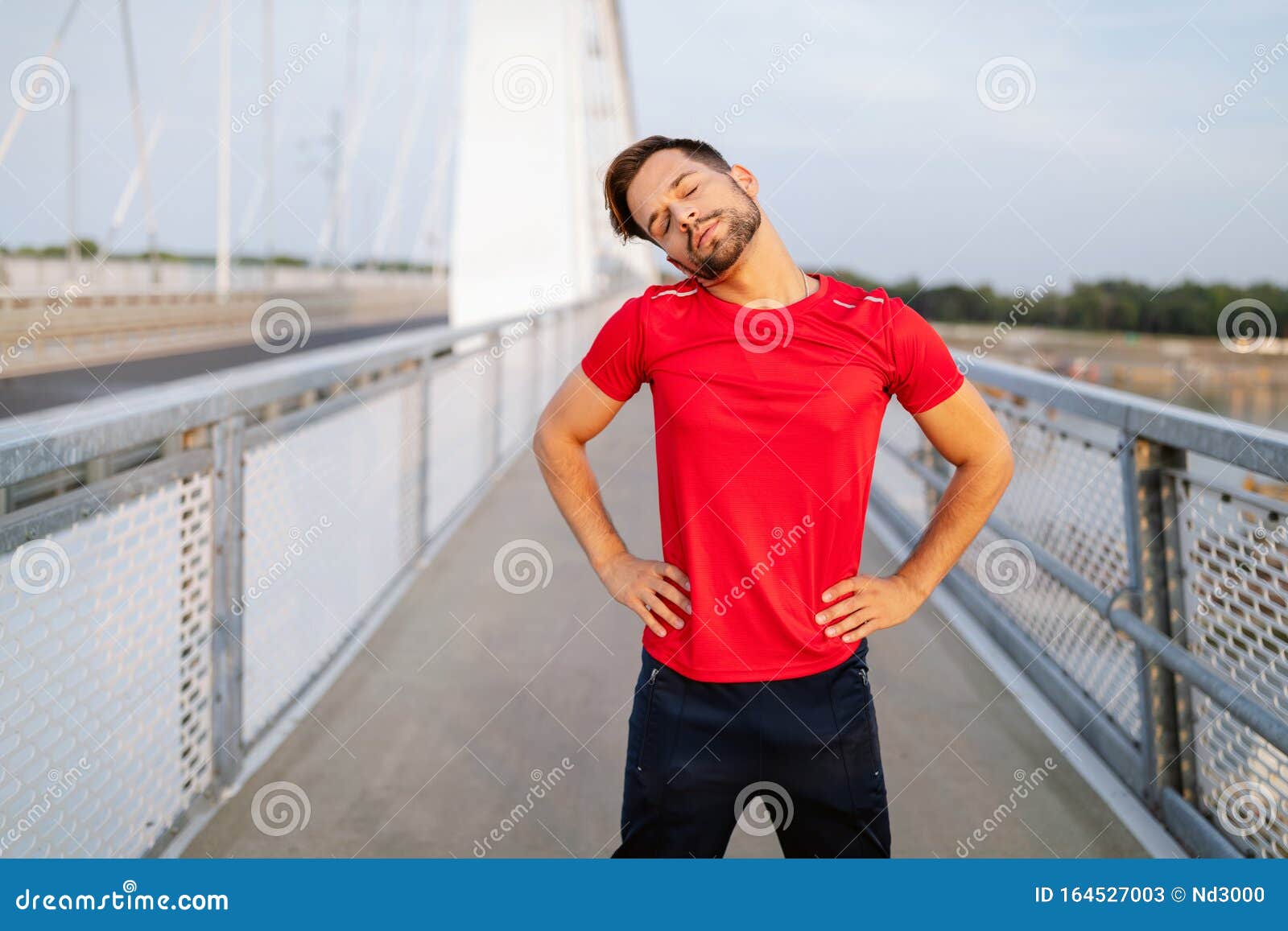 Man Runner Taking a Break during Training Outdoors. Jogger Resting ...