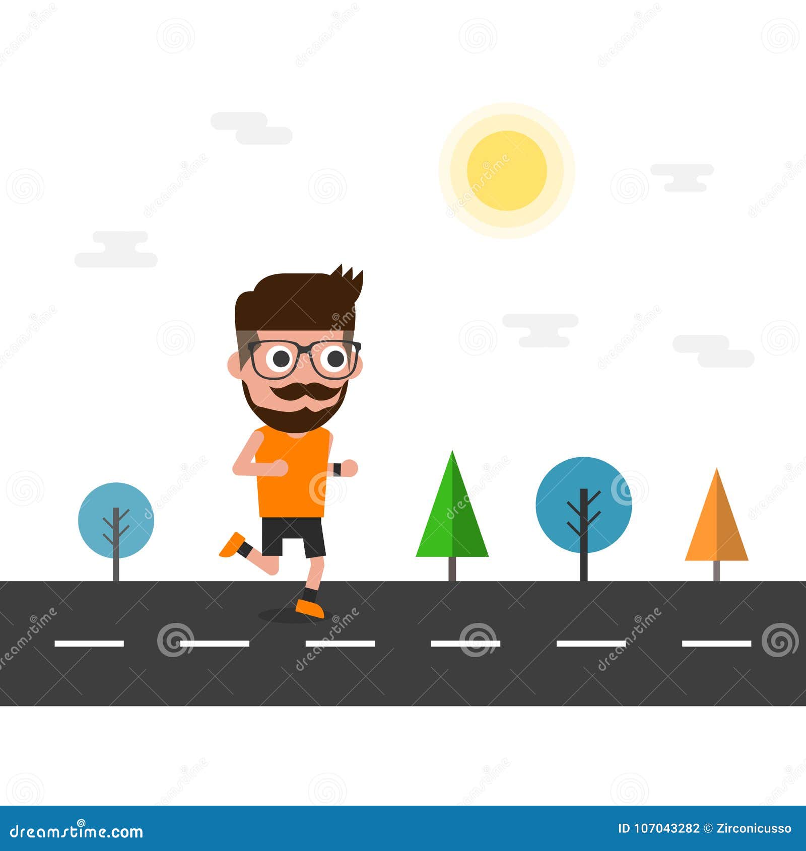 Man runner on the way stock vector. Illustration of competition - 107043282