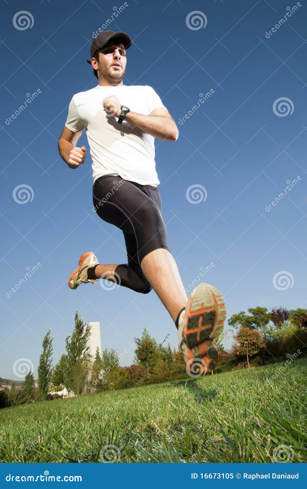 Man running stock image. Image of grass, healthy, athlete - 16673105