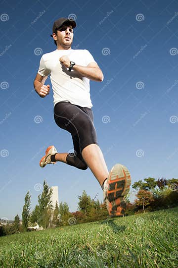 Man running stock image. Image of grass, healthy, athlete - 16673105