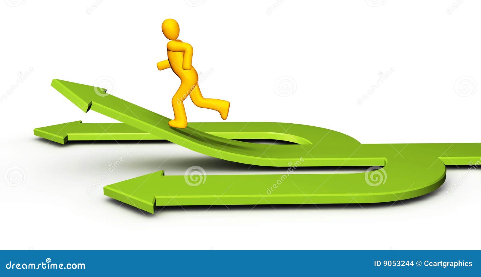 Man running on 3 arrow stock illustration. Illustration of orange - 9053244