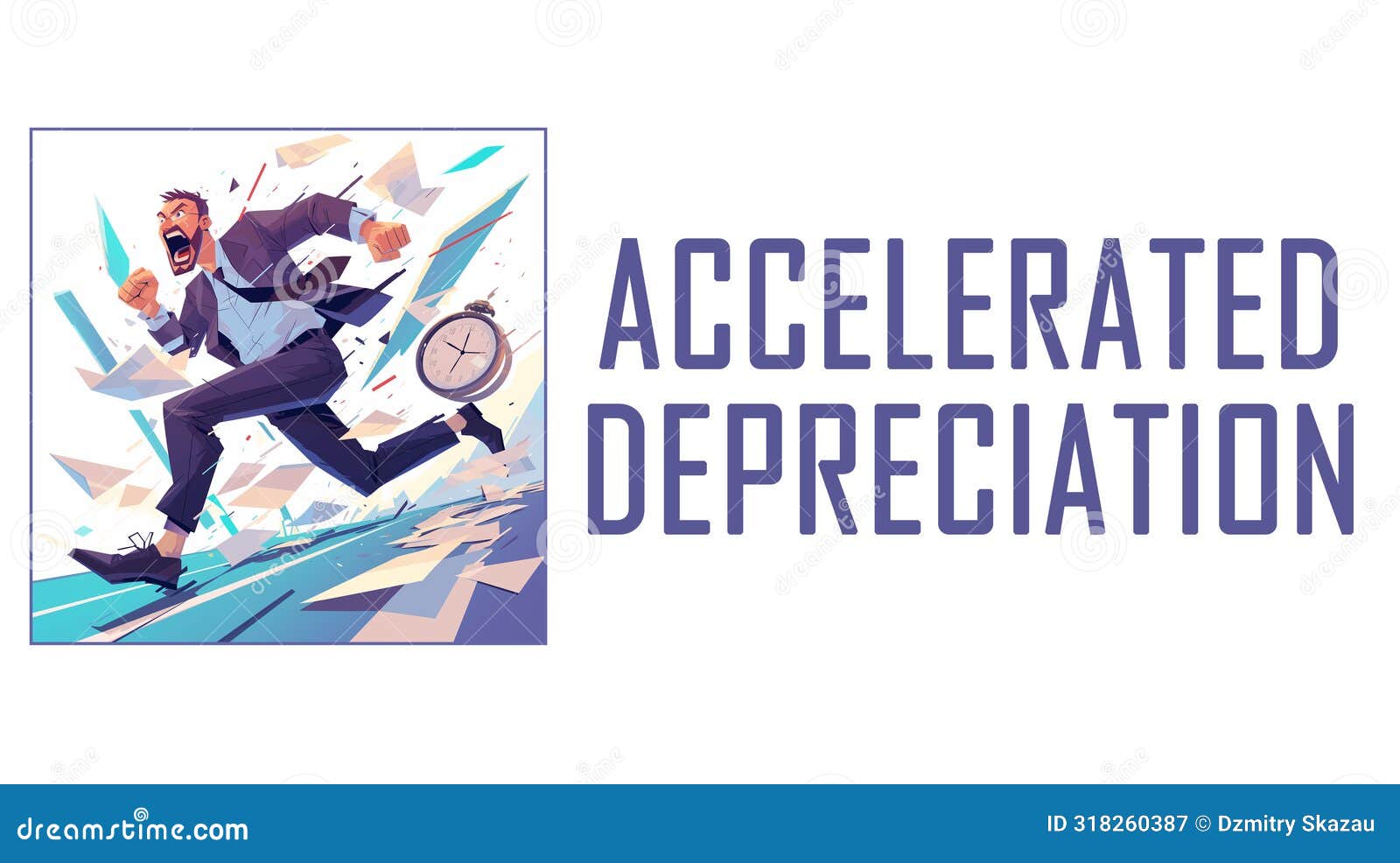 Man Running with Accelerated Depreciation Stock Image - Image of ...
