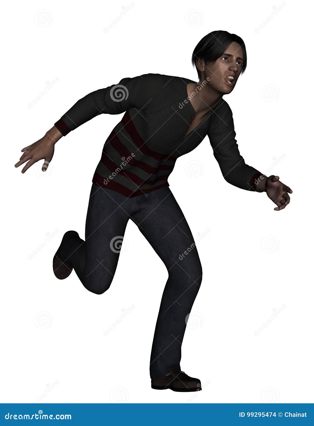 Man Running Away stock illustration. Illustration of paranoid - 99295474