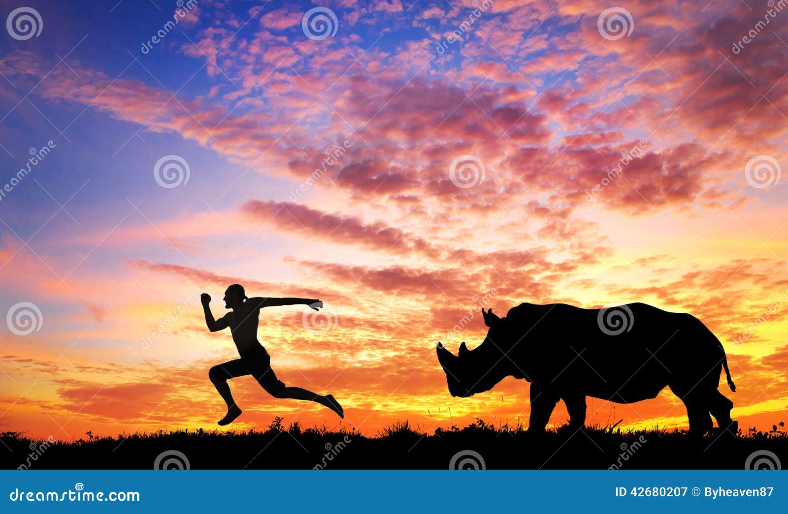 Running Rhino Cub Stock Image | CartoonDealer.com #59180095