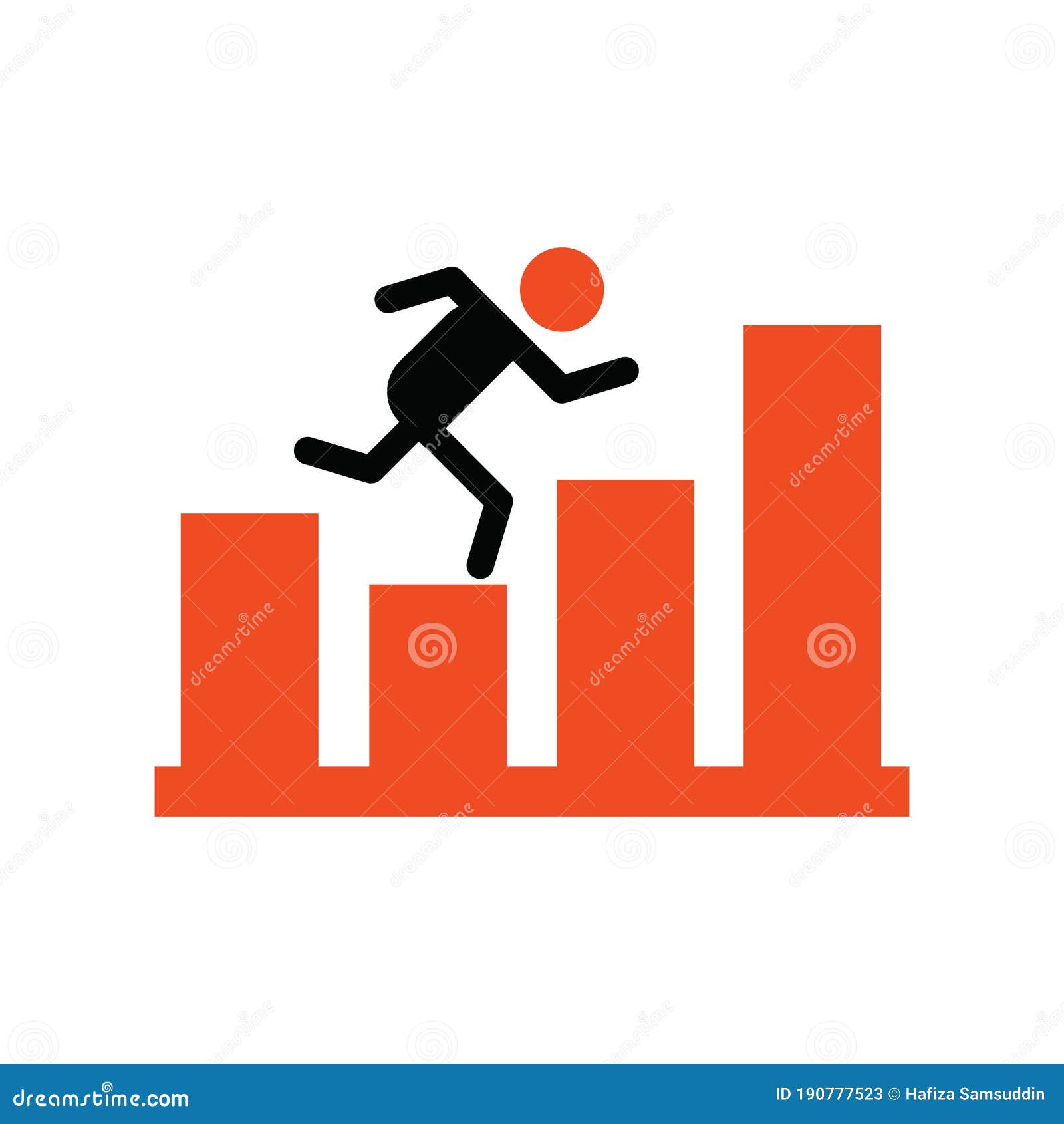 Man Running on Bar Graph. Vector Illustration Decorative Design Stock ... Man Running on Bar Graph. Vector Illustration Decorative Design Stock ...