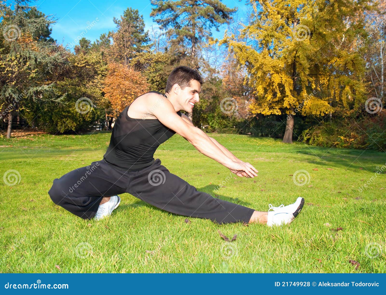 Man Running in a Beautiful Autumn Park Stock Photo - Image of lifestyle ...