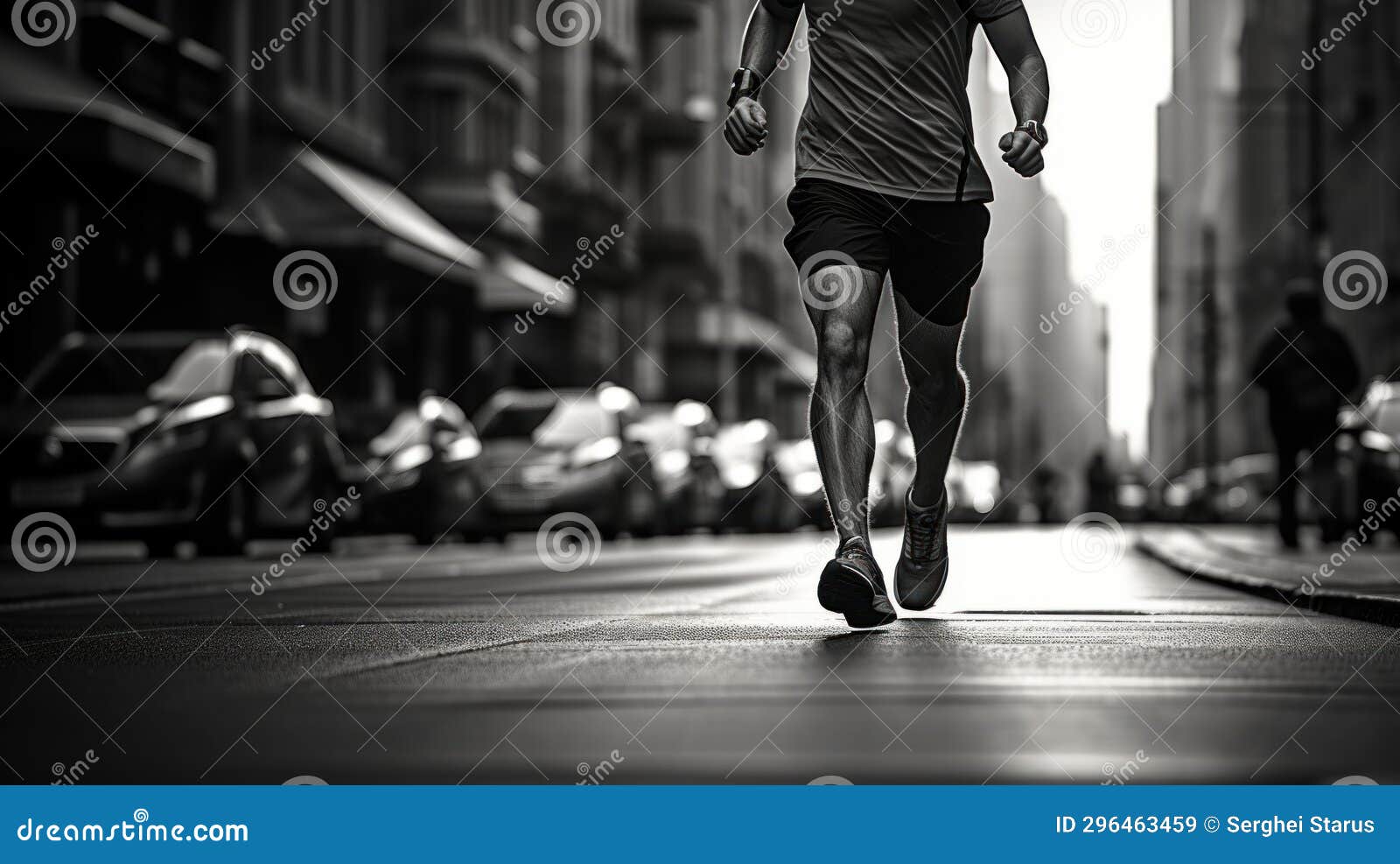 A Man Running on a City Street, AI Stock Image - Image of males ...