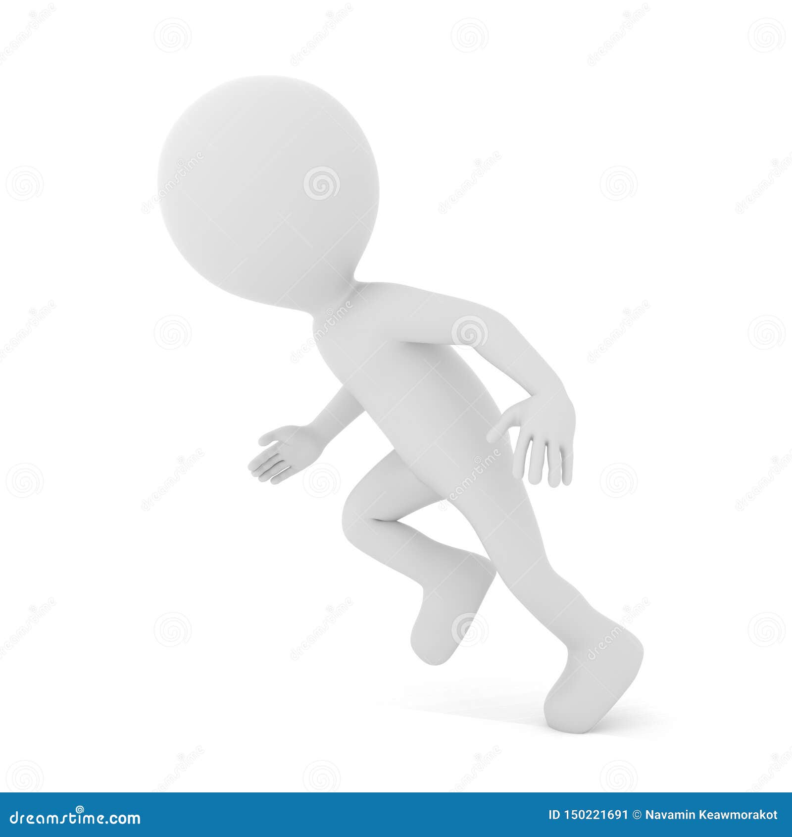 Man running. 3D rendering stock illustration. Illustration of mock ...