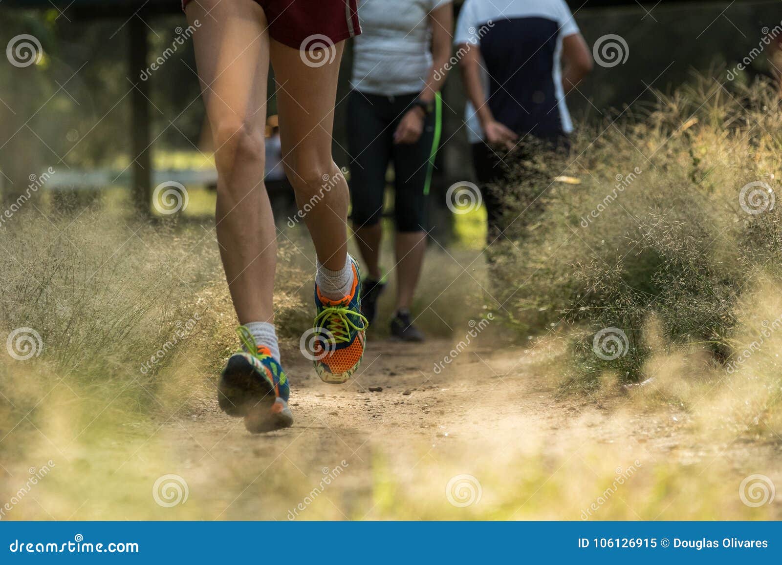 Man running on dirt path stock image. Image of woman - 106126915