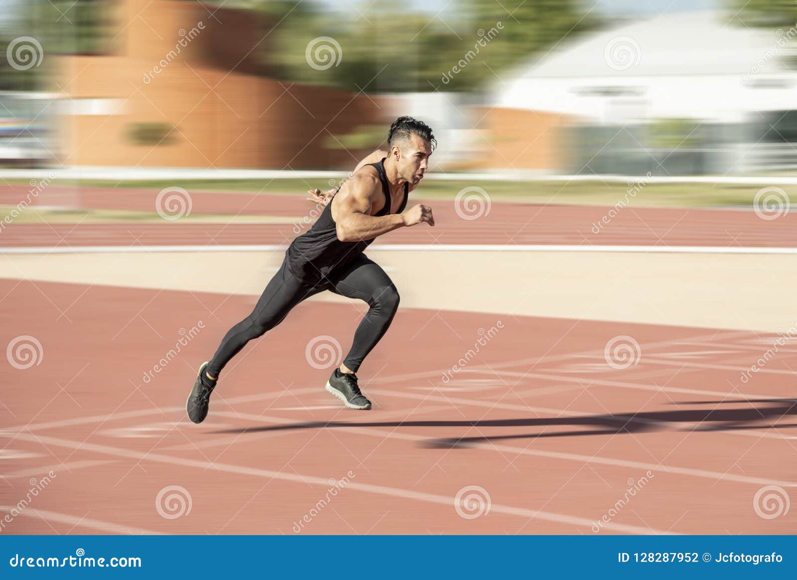 Man running fast stock photo. Image of muscles, race - 128287952