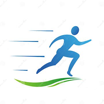 Man Running Fast with Trail Logo Stock Vector - Illustration of athlete ...
