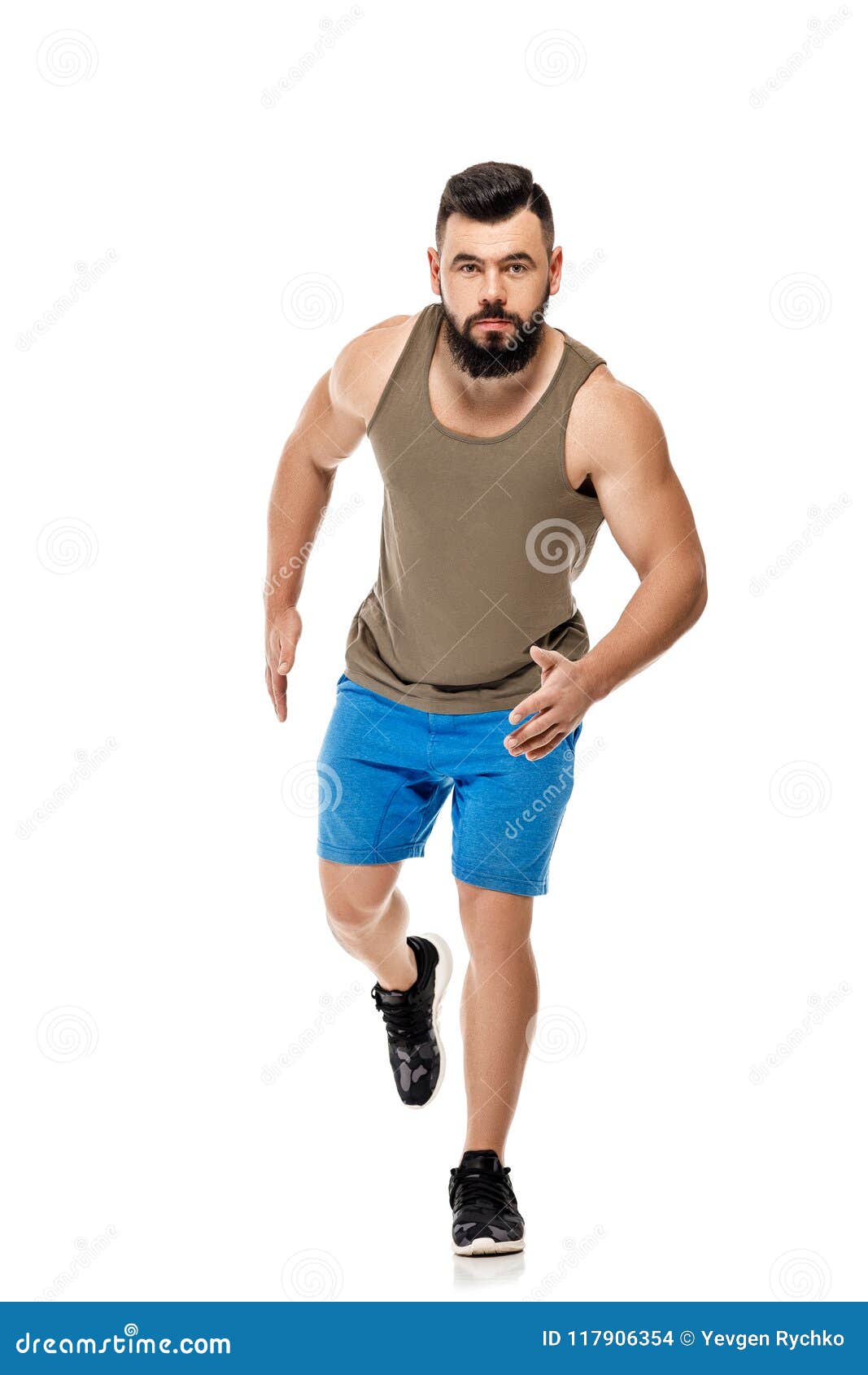 Man Running Forward on White Background Stock Photo - Image of ...